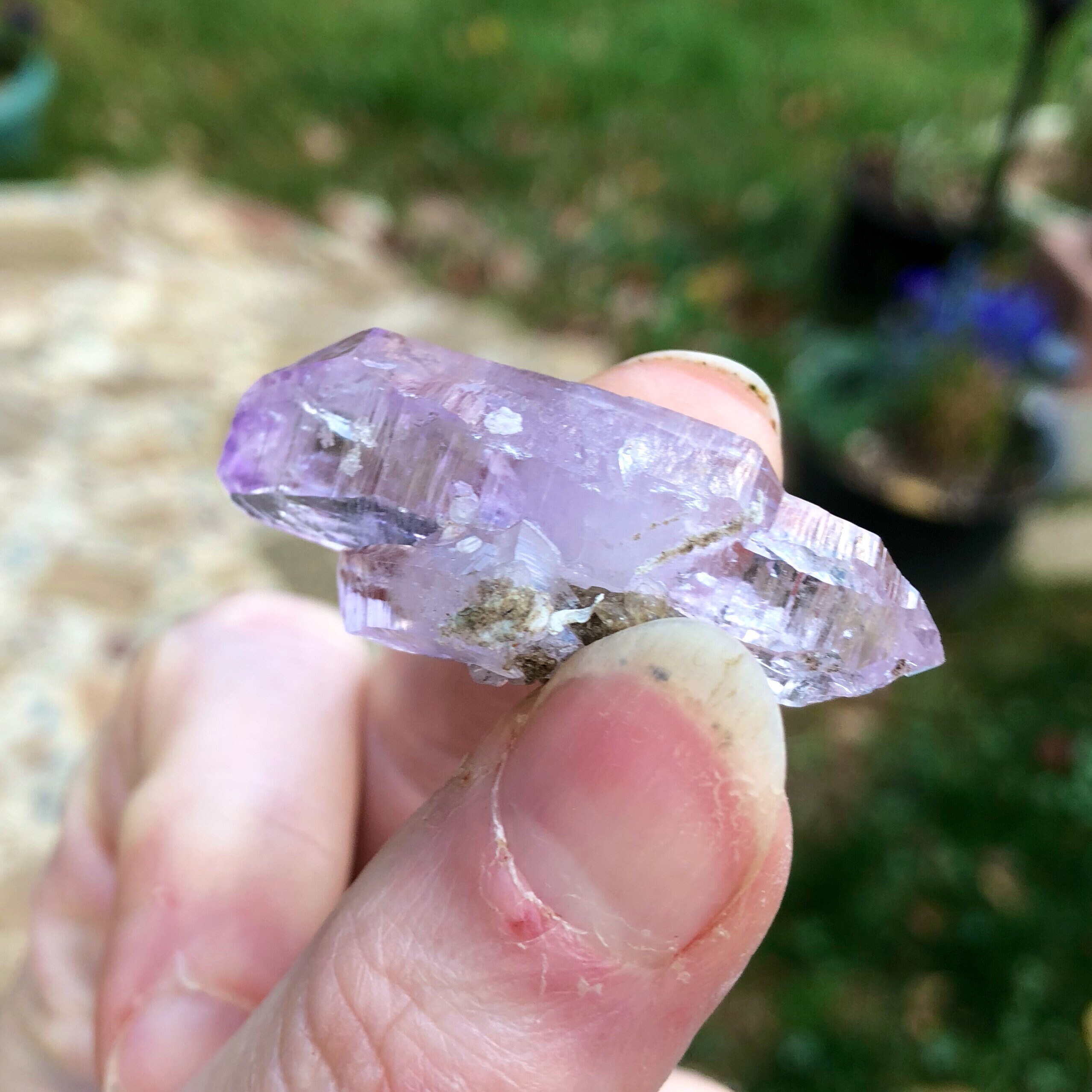 Double Terminated Vera Cruz Ancestral Amethyst Crystal with passenger ...