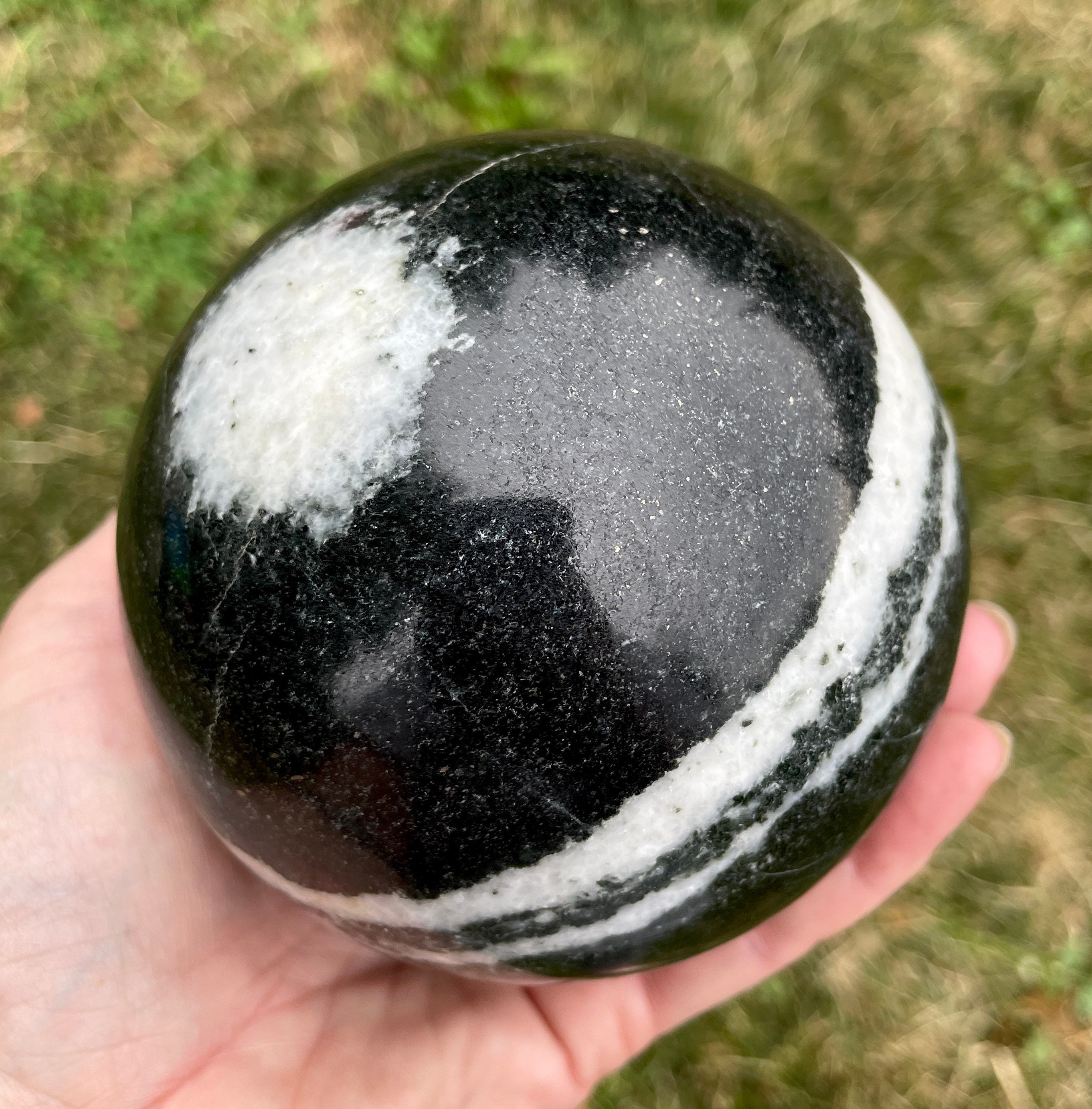 95mm Tai Ch Stone aka Yin Yang Stone Sphere Orb Ball