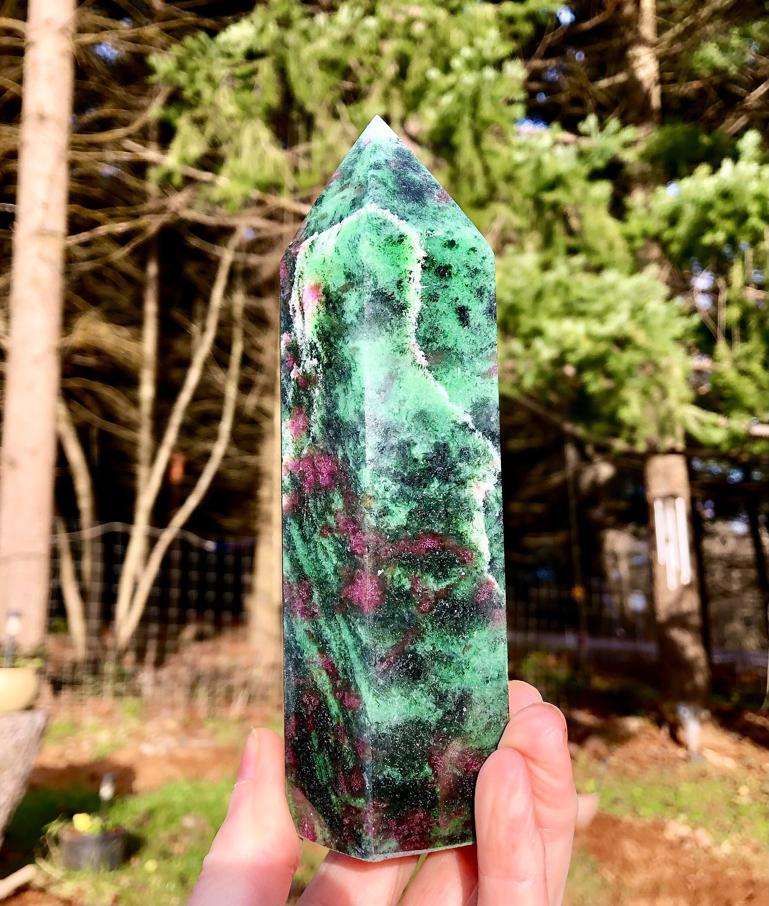 614g Ruby Zoisite Obelisk Pillar Tower Point Wand Column Mineral ...