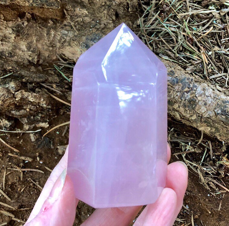 Rose Quartz Standing Crystal Point Specimen