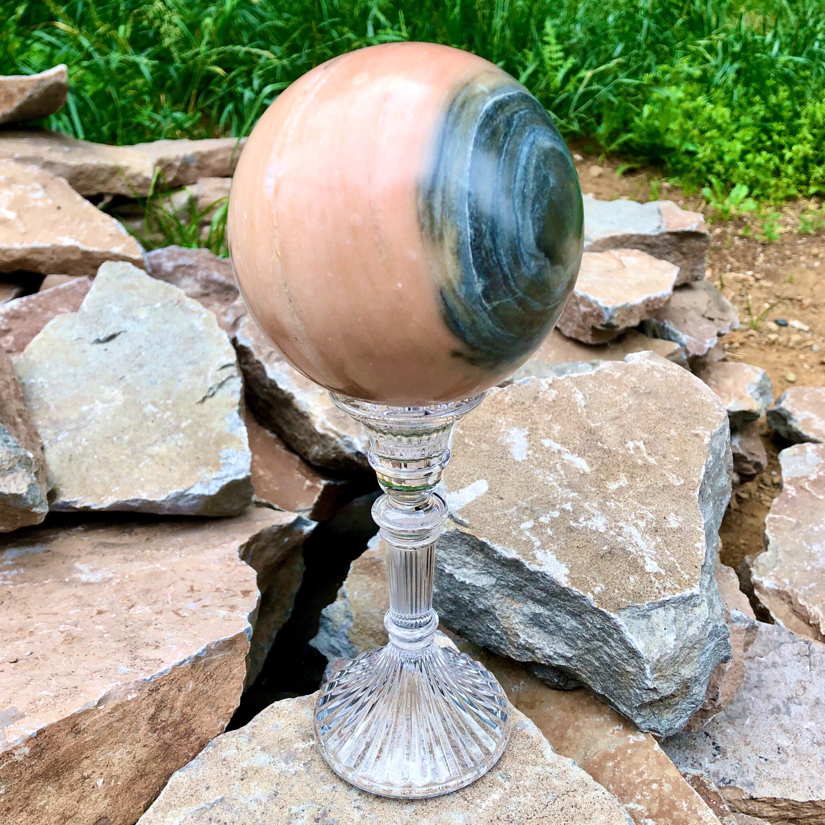 92mm Large Sunstone Quartz Sphere Orb Ball Mineral Display Specimen