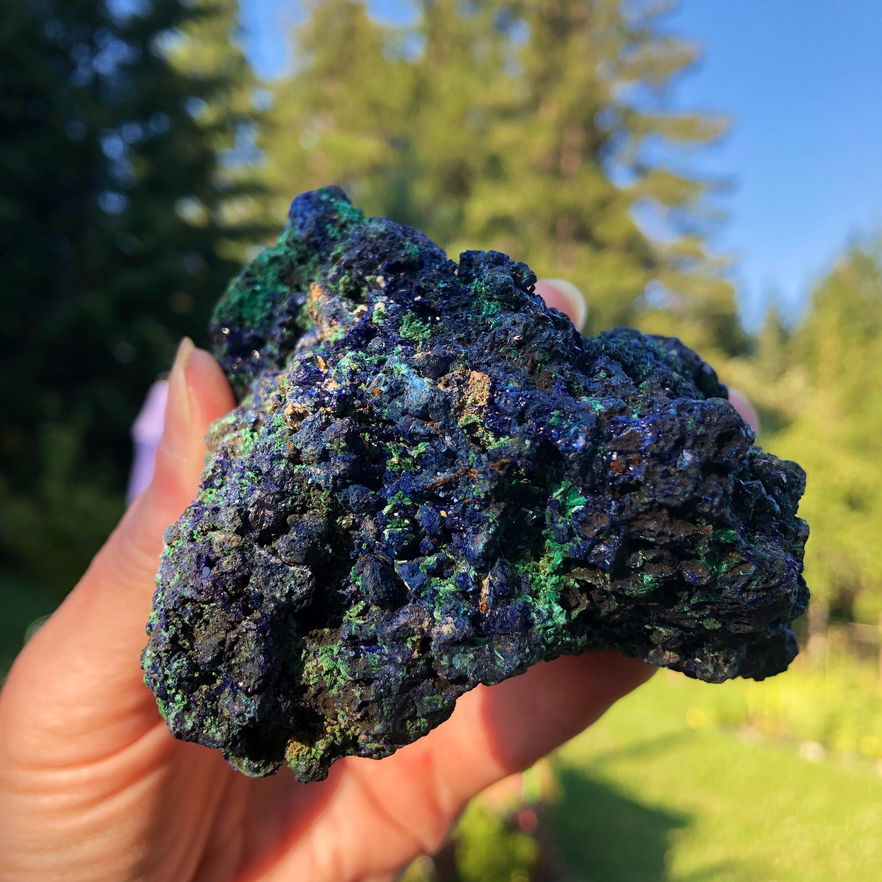 326g Azurite Malachite Crystal Cluster Mineral Display Specimen
