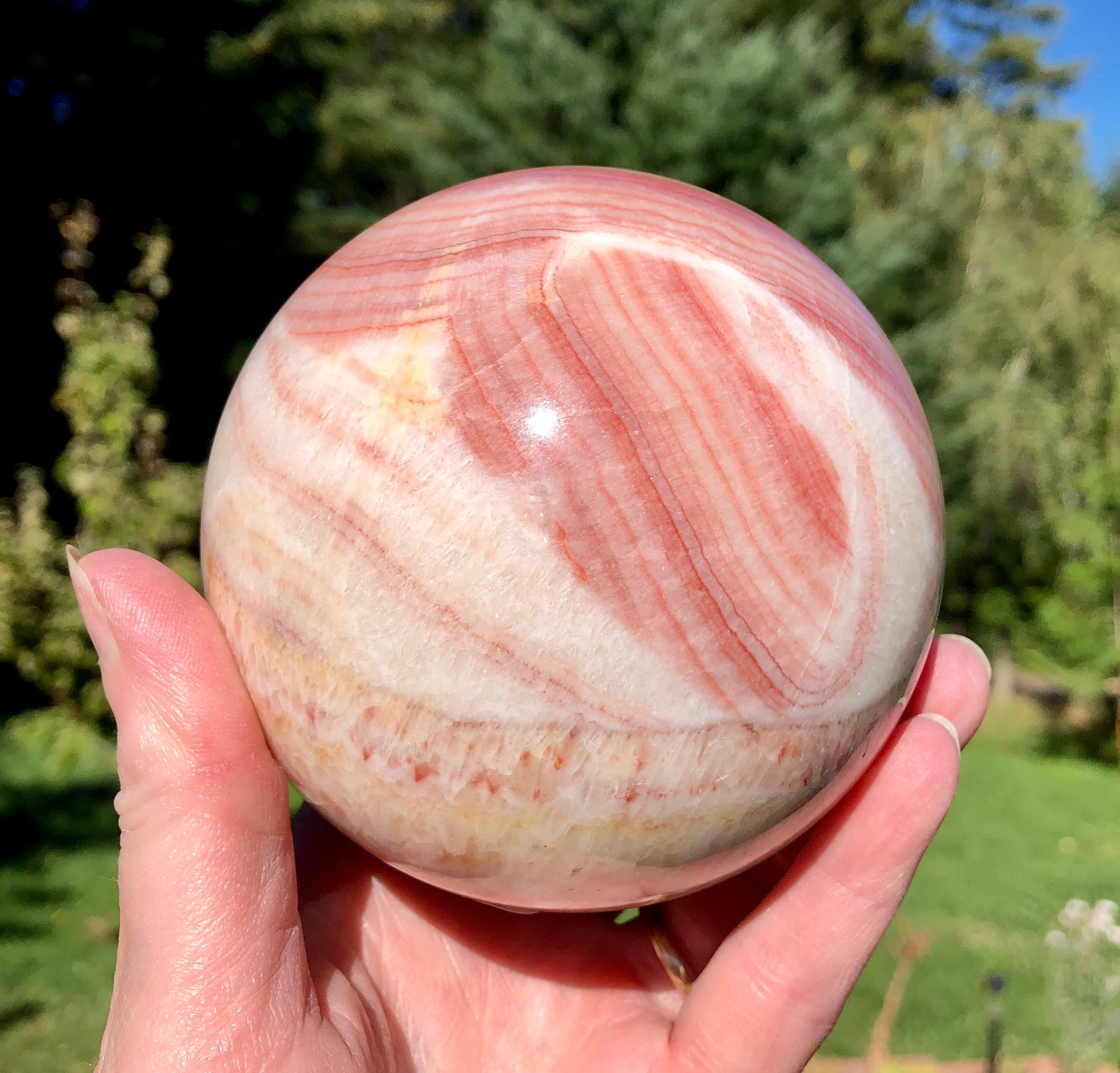94mm Large Pork Stone Crystal aka Dali Rainbow Jasper Sphere Orb Ball