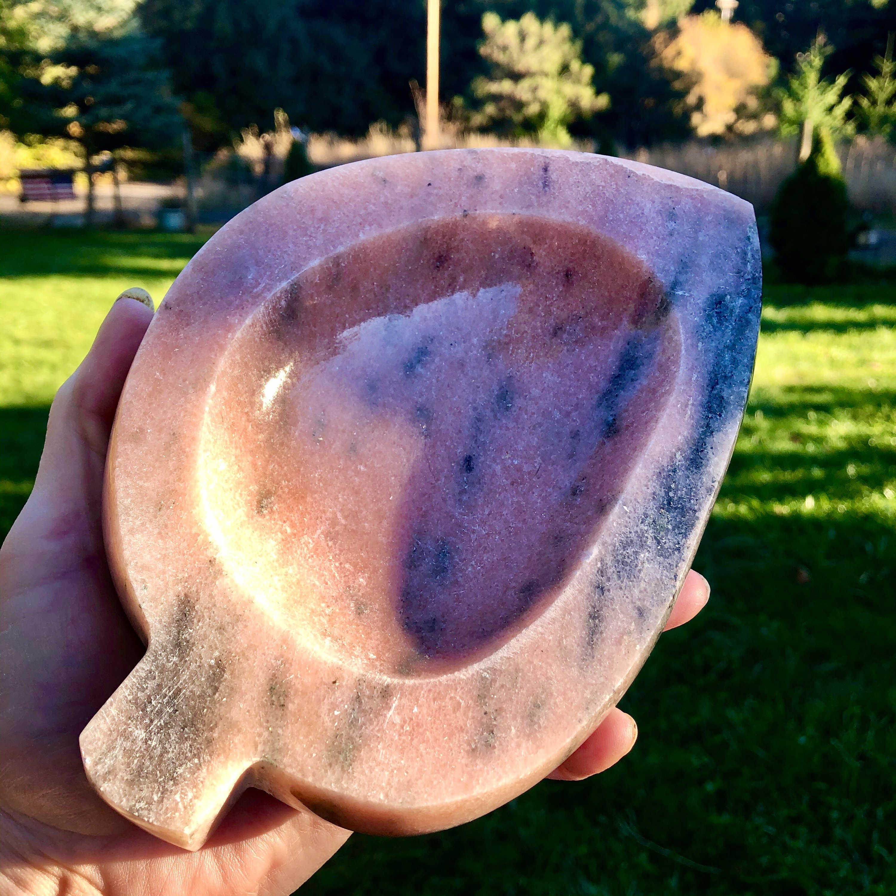 Sunstone Quartz Leaf Dish Bowl For Home Decor And Crystal Collecting