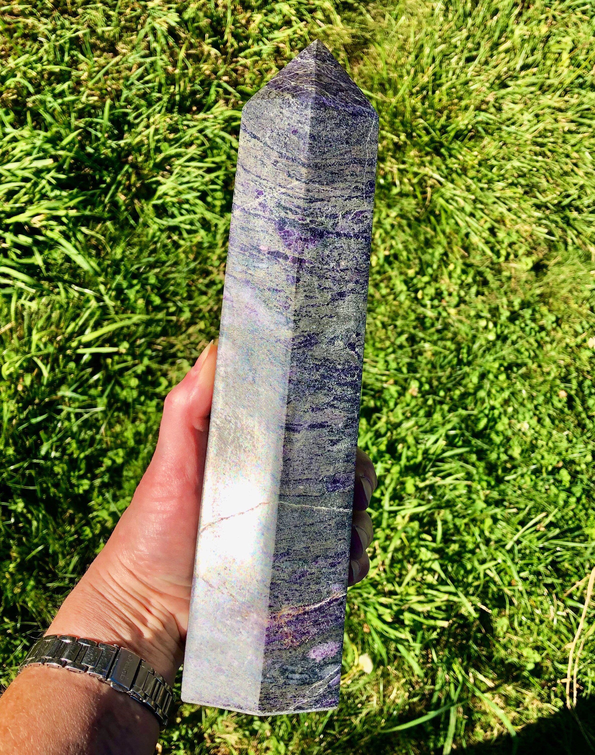 2618g Large Purple Dragon Shard Charoite Obelisk Pillar Tower Point ...