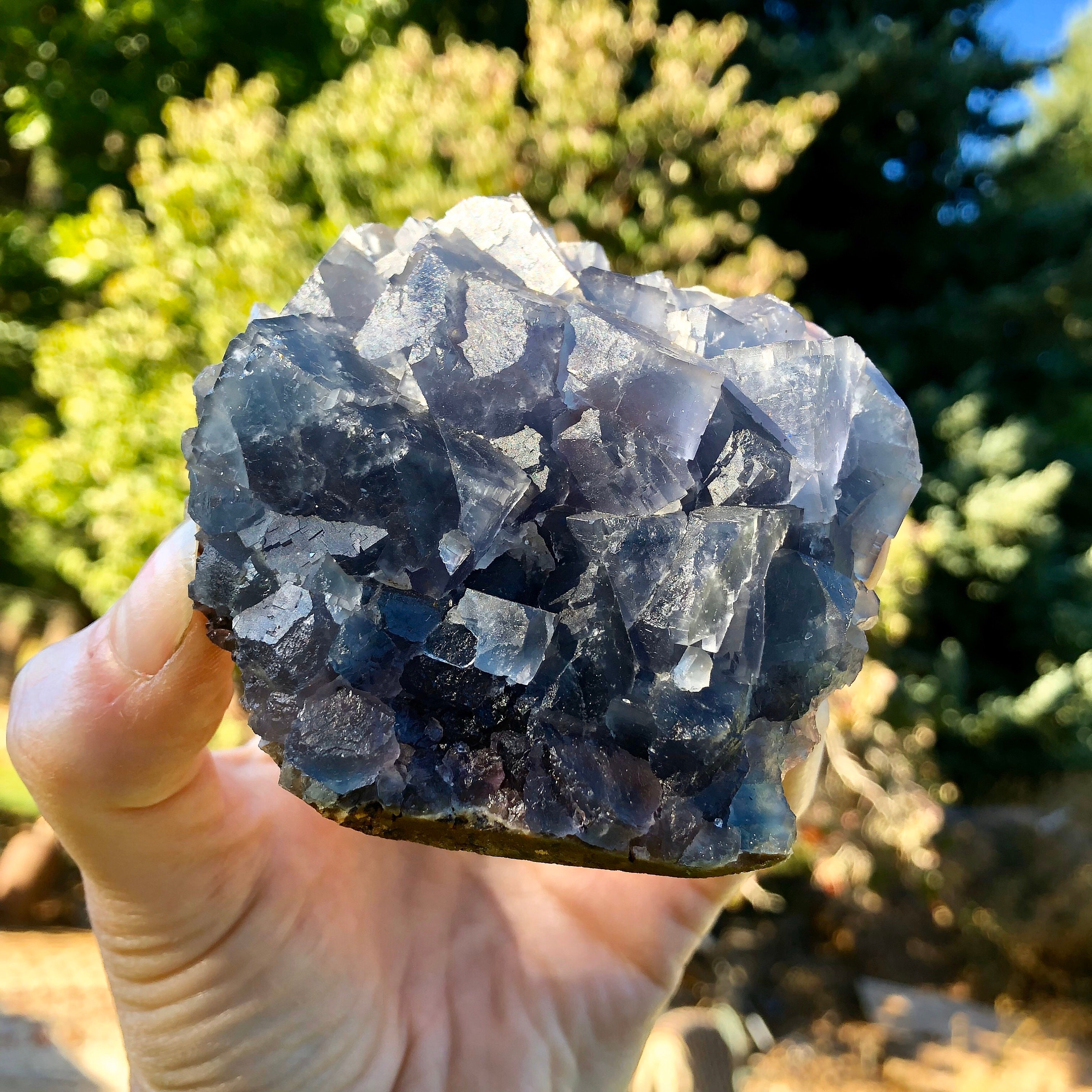 348g Blue Cubic Tetrahedron Fluorite Crystal Cluster Mineral Specimen ...