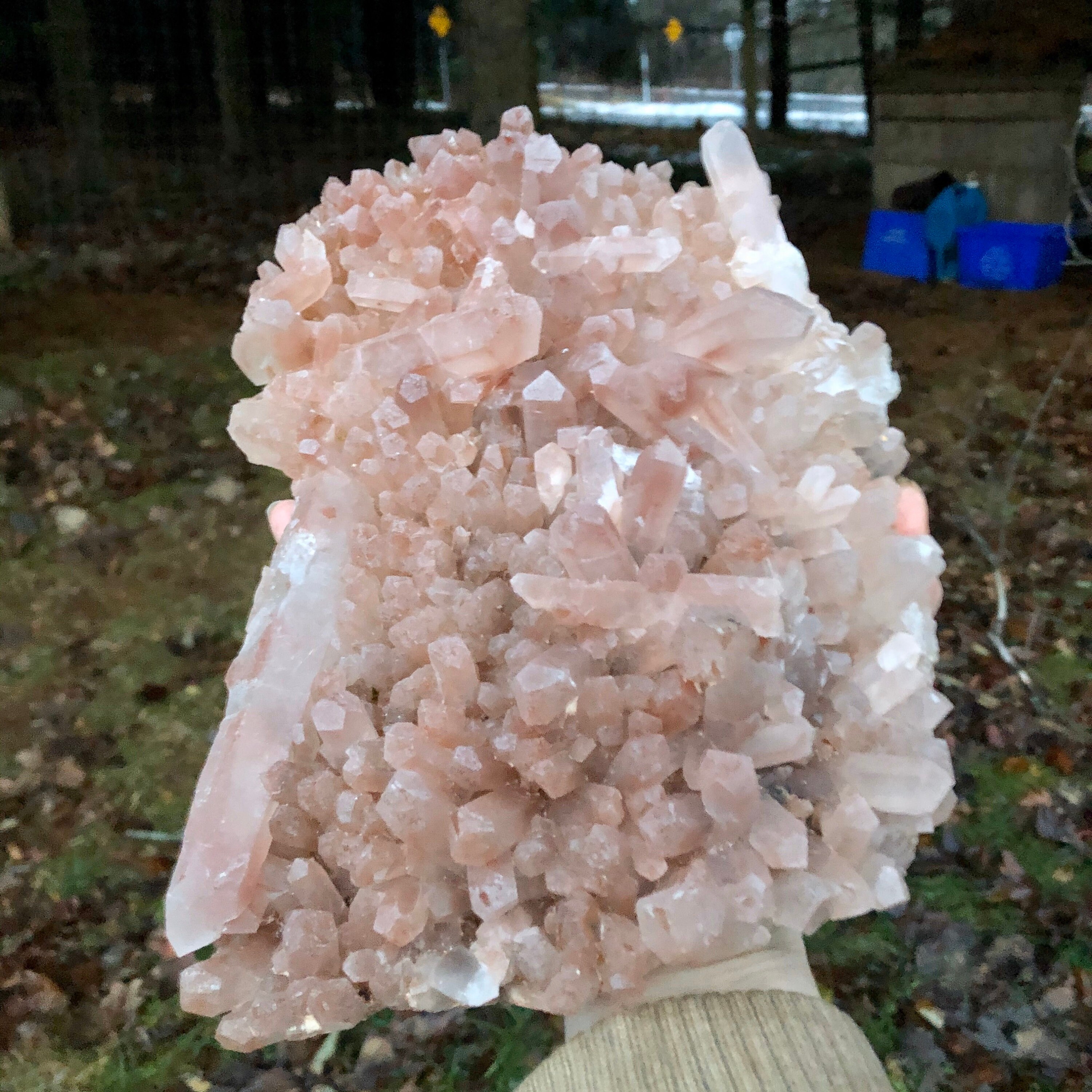 2282g Large Peach Quartz Crystal Cluster Plate Mineral Specimen