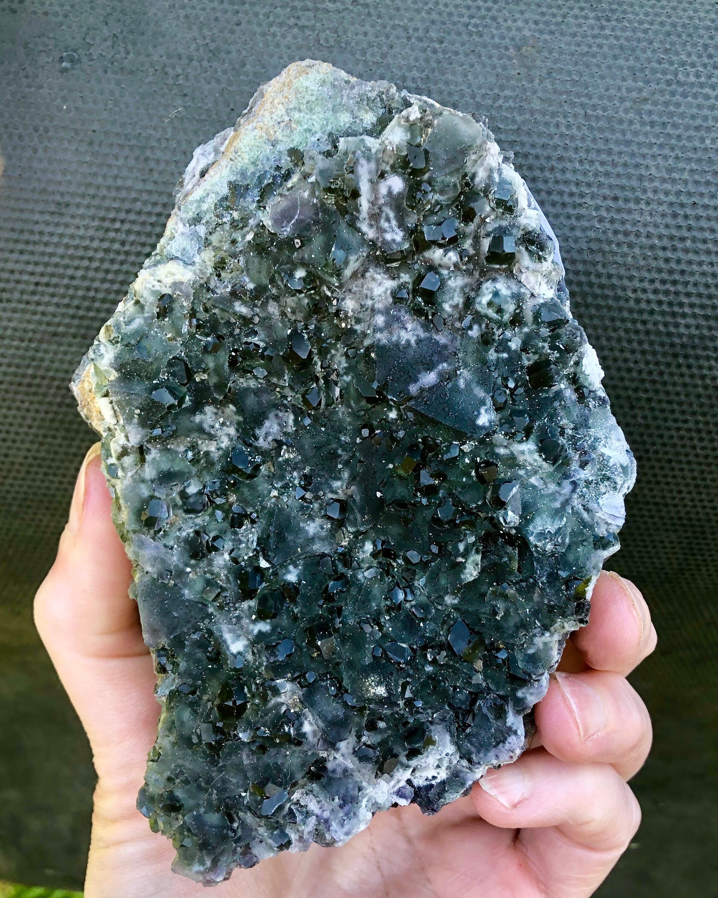 616g Dark Green Fluorite Dual Sided Crystal Cluster Mineral Display ...