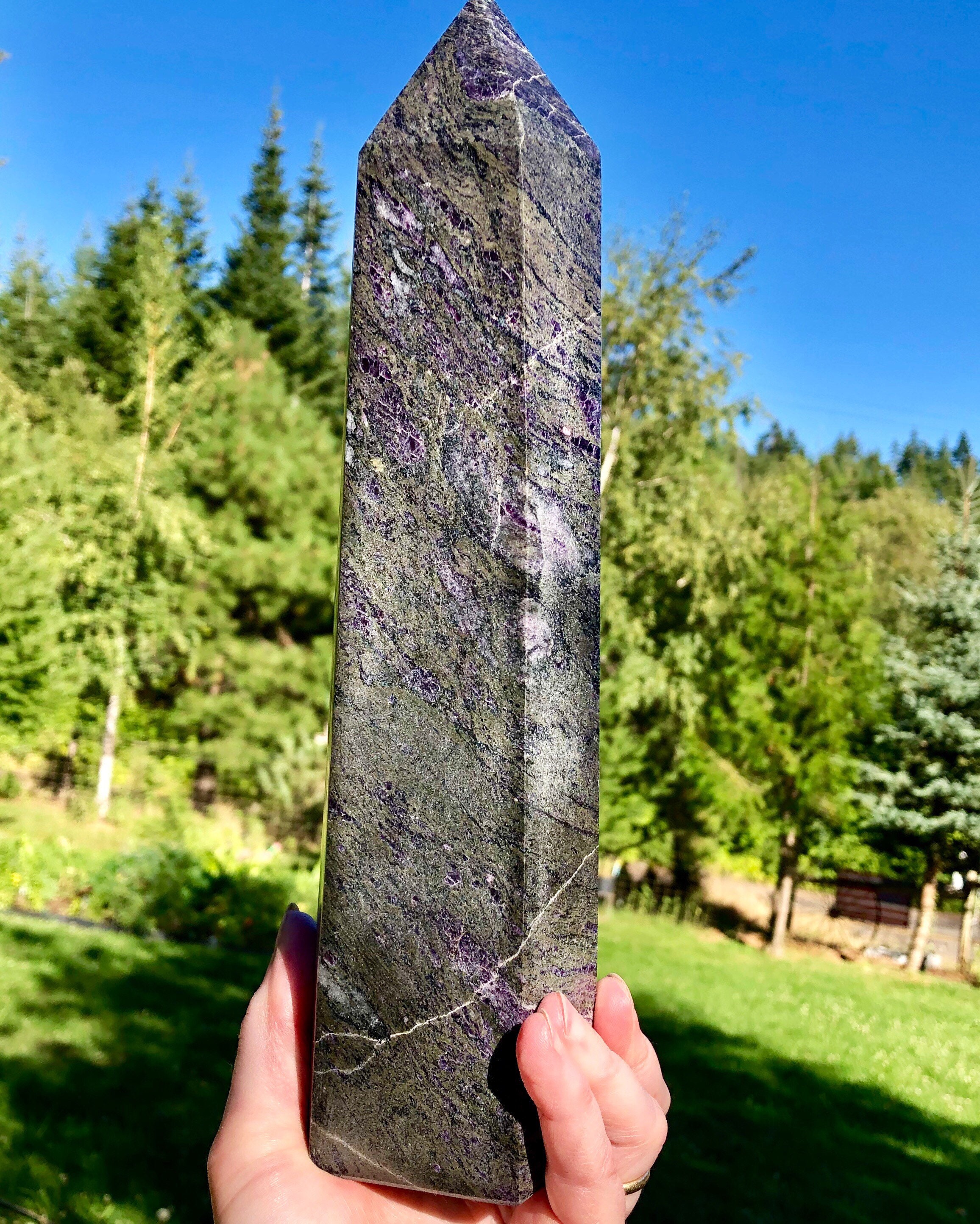 2618g Large Purple Dragon Shard Charoite Obelisk Pillar Tower Point ...