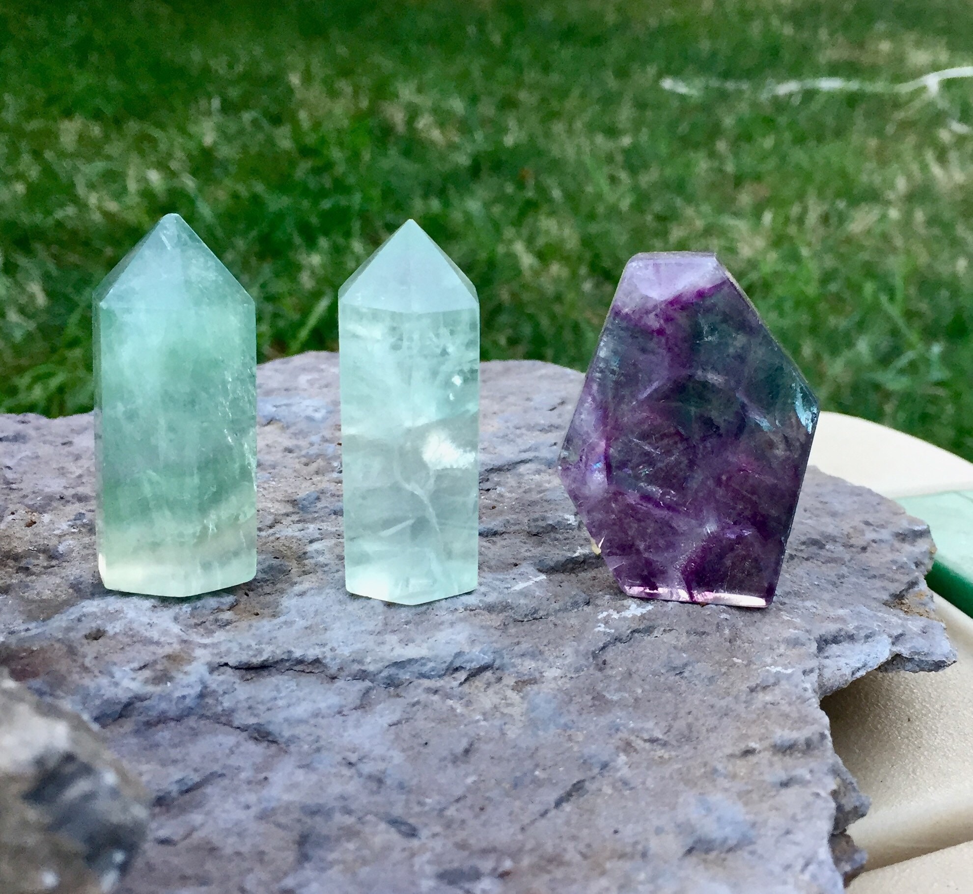 Set of 3 Fluorite specimens for crystal collections