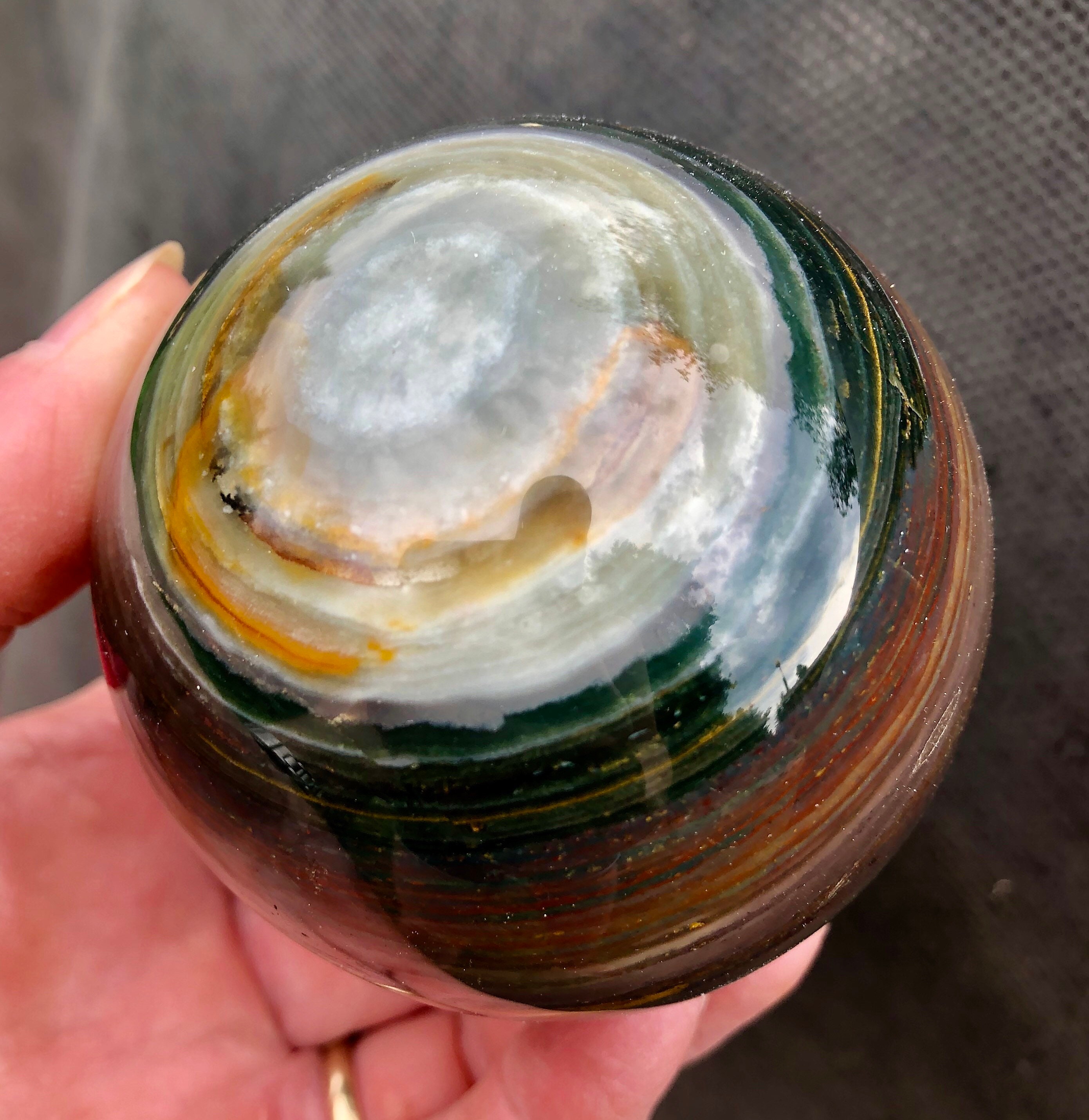 70mm Polychrome Jasper Sphere Orb Ball Mineral Display Specimen