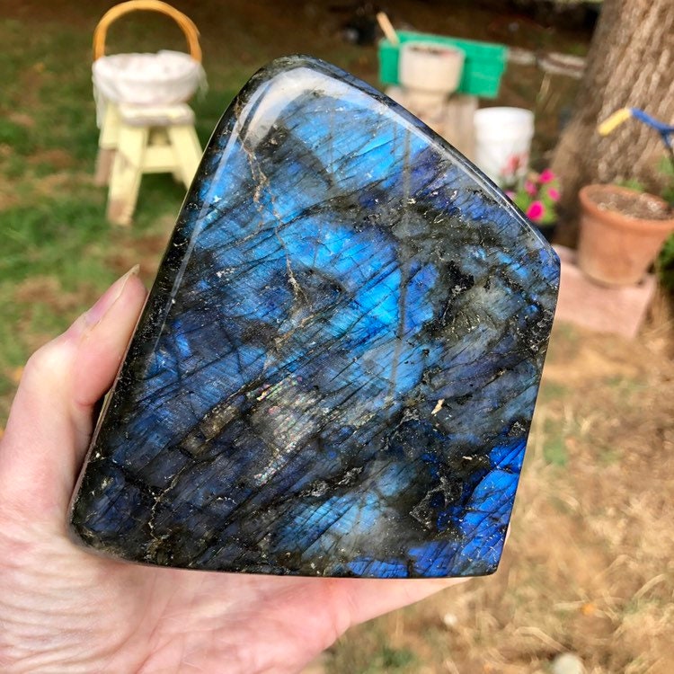 Large Polished Spectralite Labradorite Standing Freeform Display Specimen
