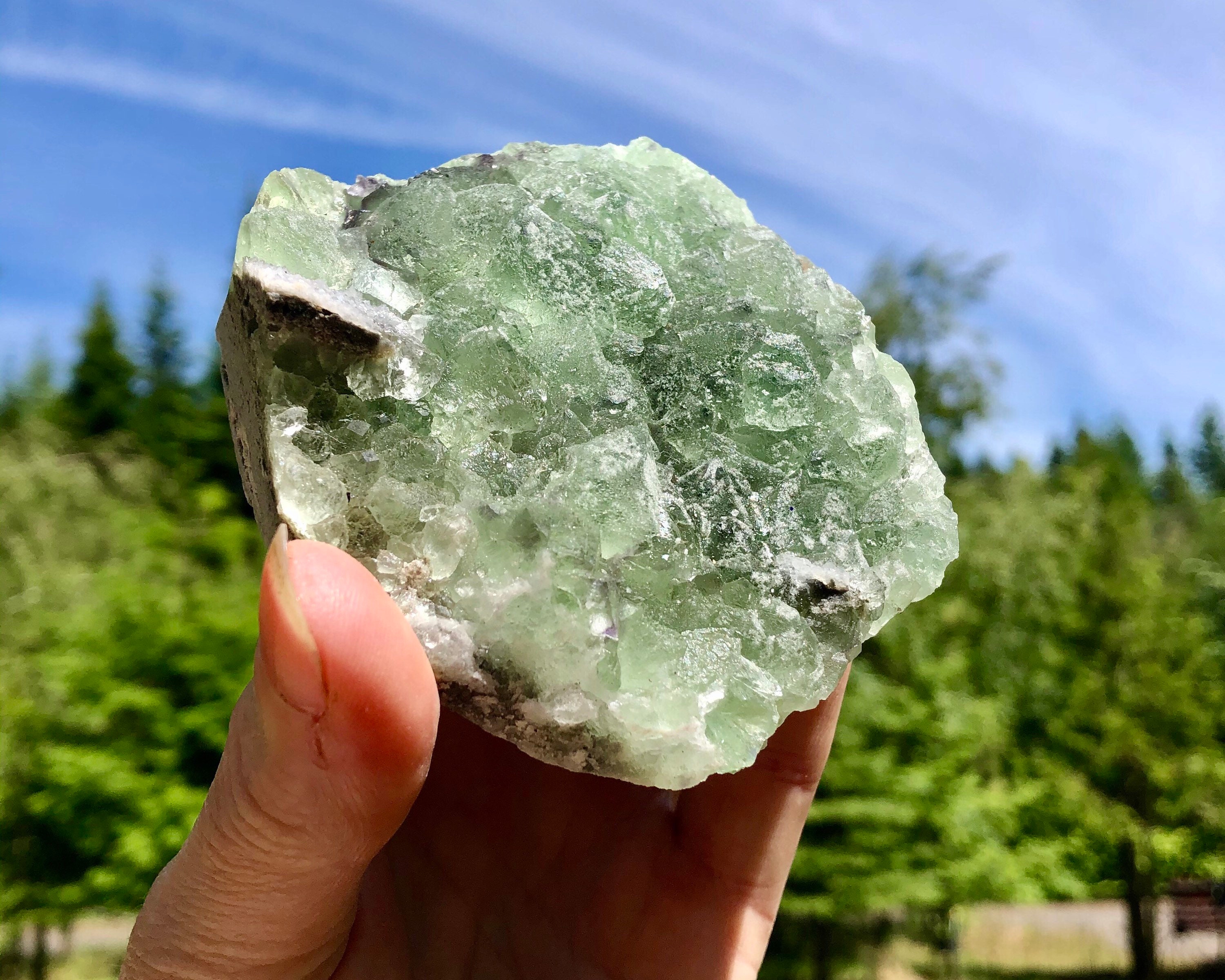 368g Green Fluorite Crystal Cluster Mineral Display Specimen