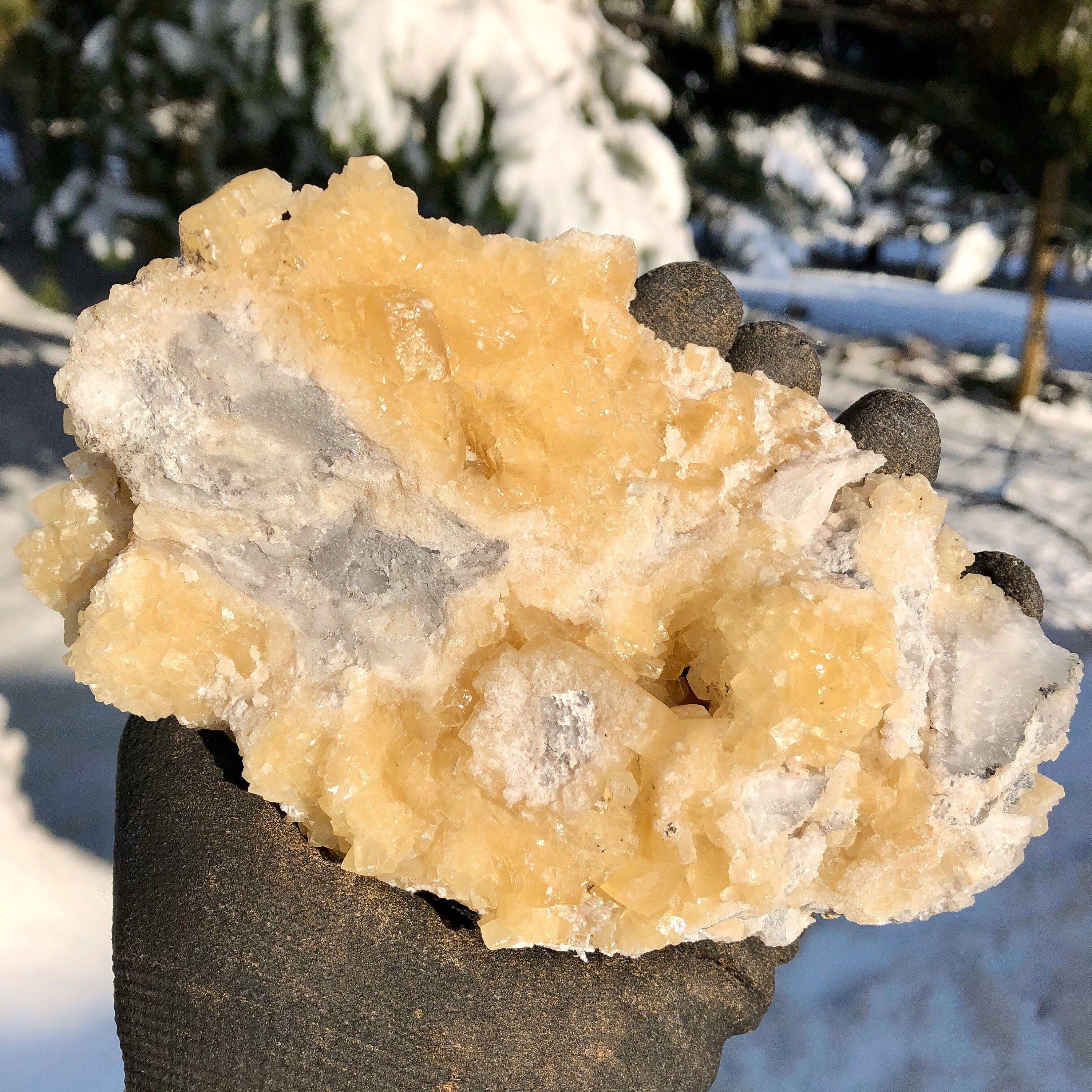 ON HOLD for DaNae 536g Yellow Cubic Fluorite On White Quartz And ...