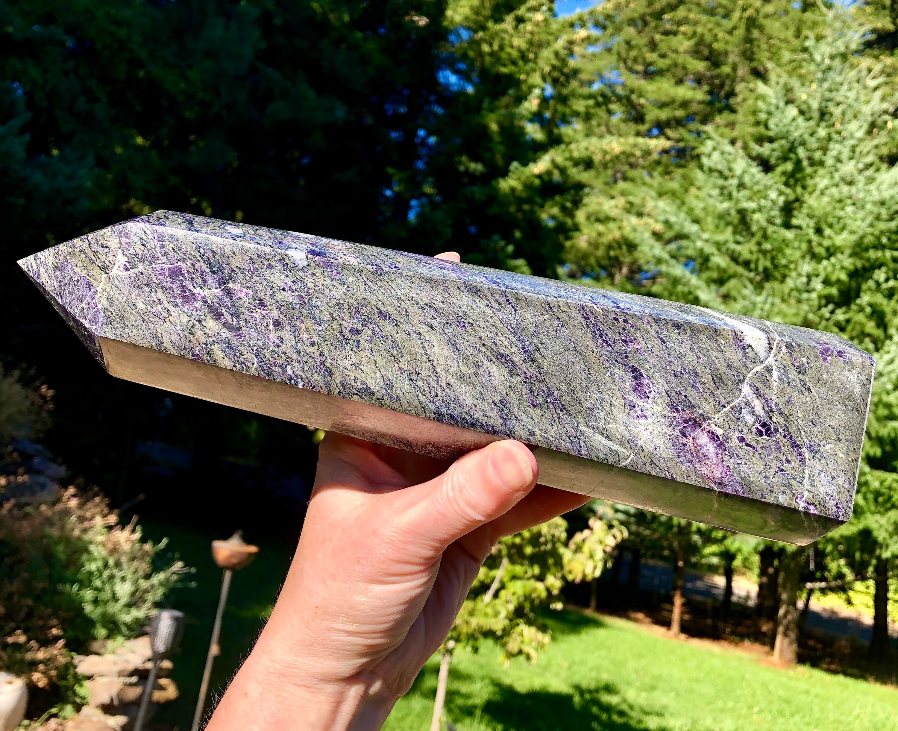 2618g Large Purple Dragon Shard Charoite Obelisk Pillar Tower Point ...