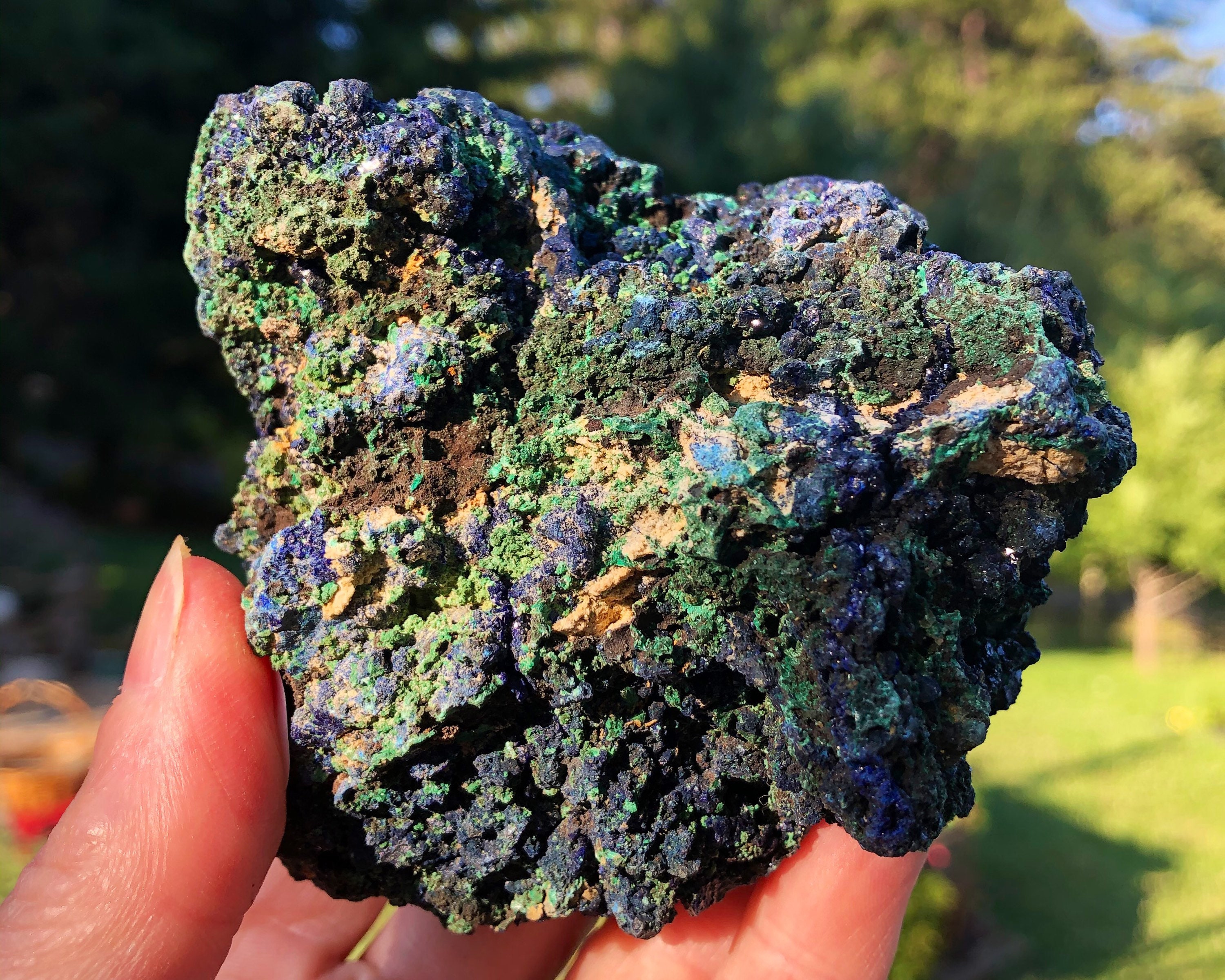326g Azurite Malachite Crystal Cluster Mineral Display Specimen