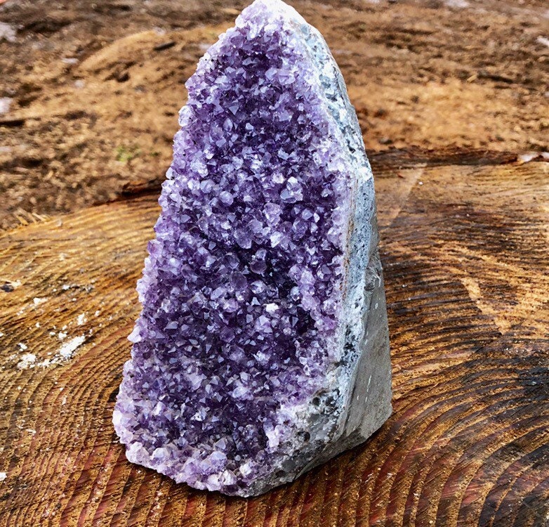 Tall Amethyst Geode Crystal Cluster Specimen