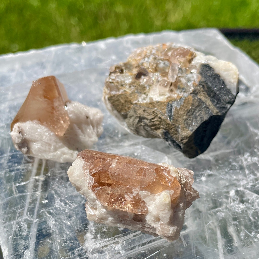 3 Golden Topaz Mineral Display Specimens - Etsy