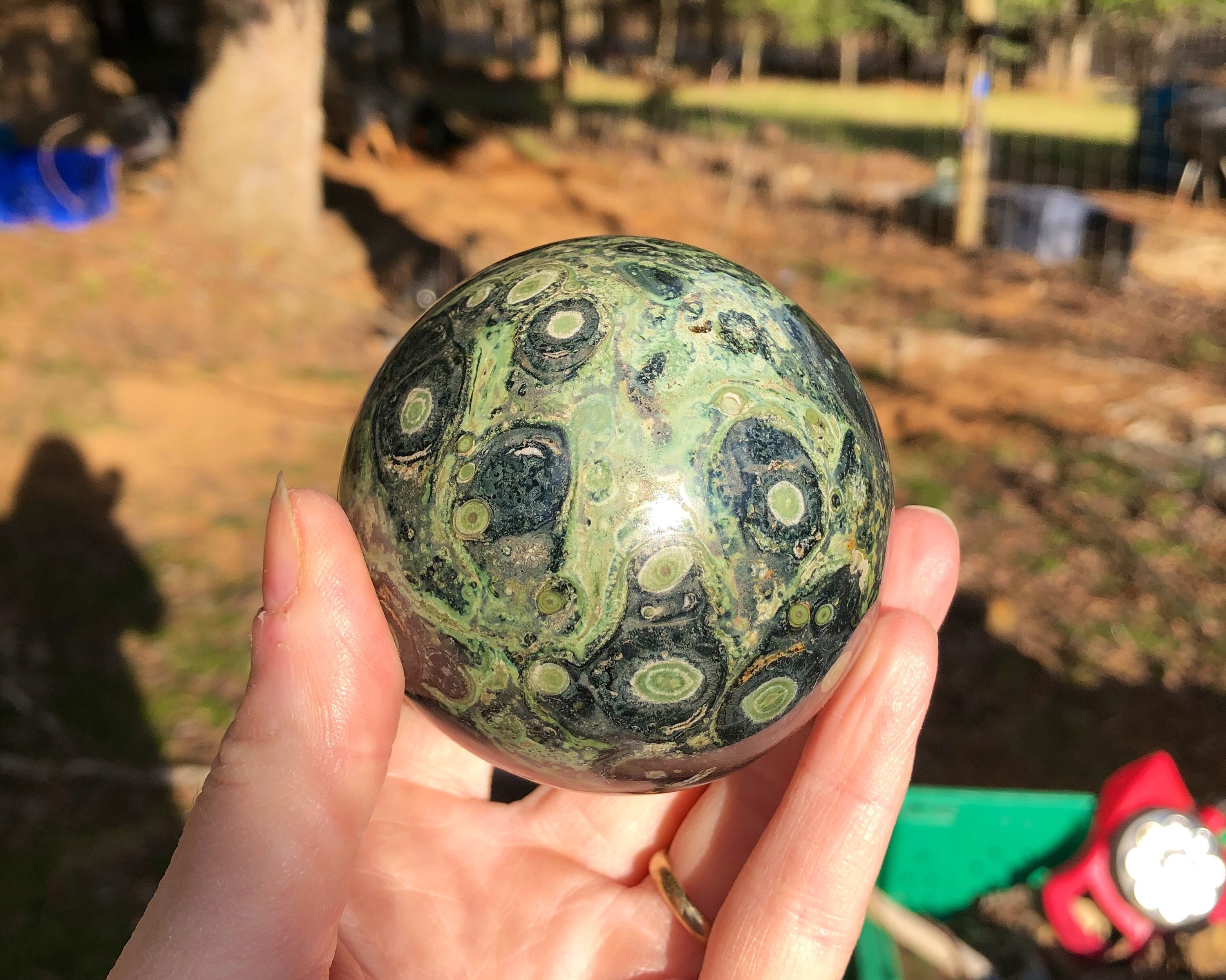 66mm Kambaba Jasper or Peacock Eye Jasper Sphere Orb Ball Marble ...
