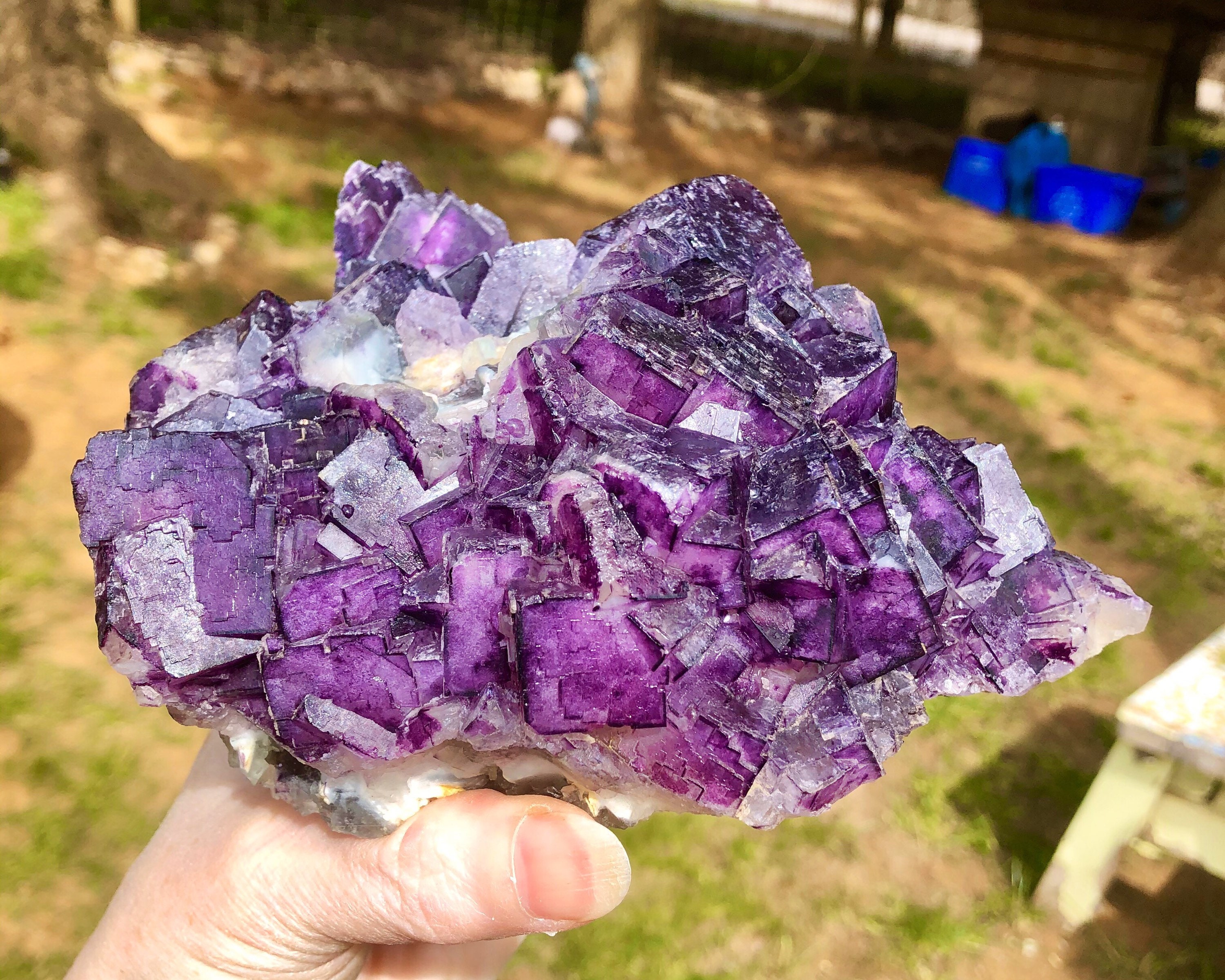 1394g Large Museum Quality Purple And Blue Cubic Fluorite Crystal ...