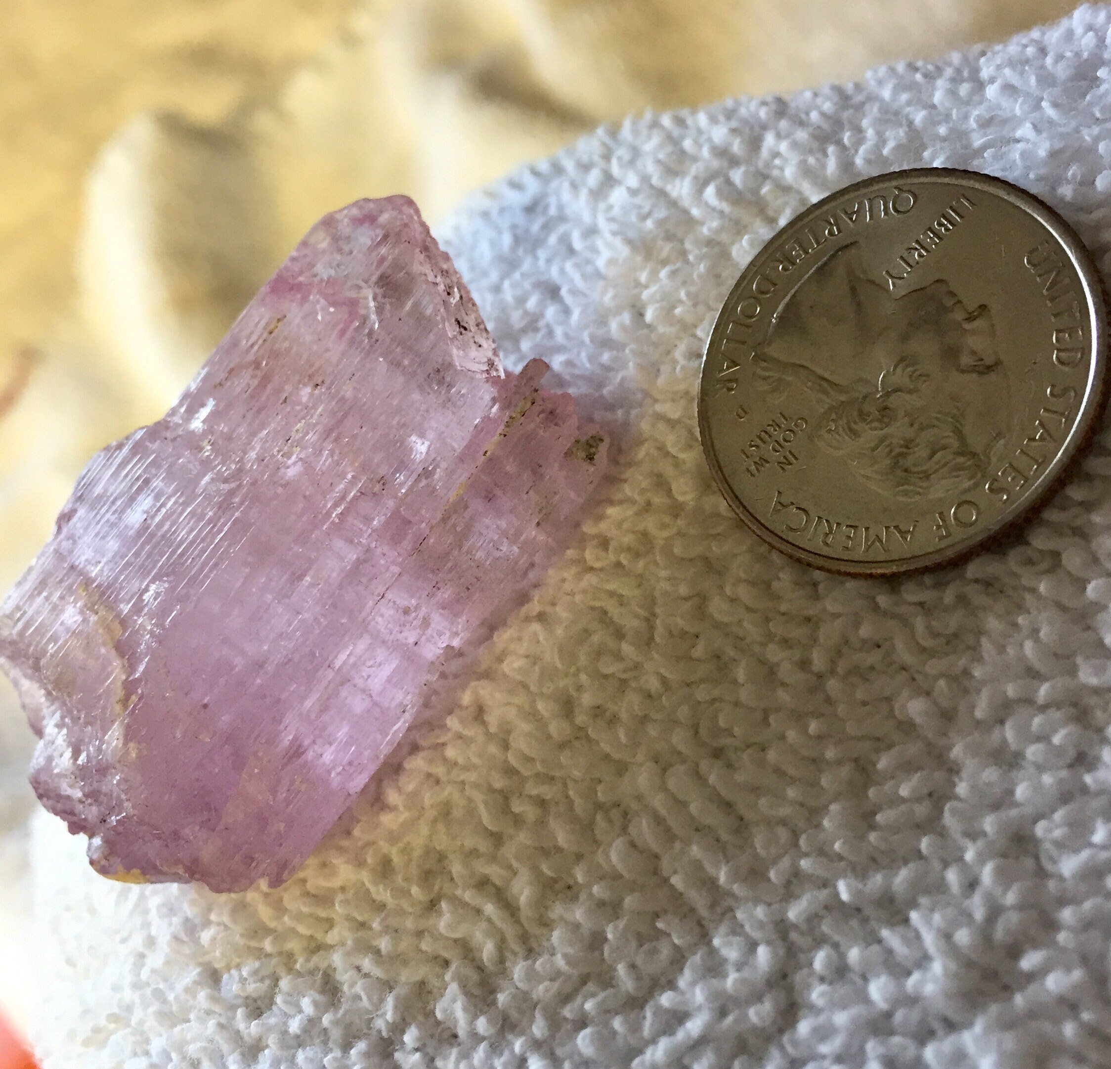 Large Kunzite Crystal Specimen