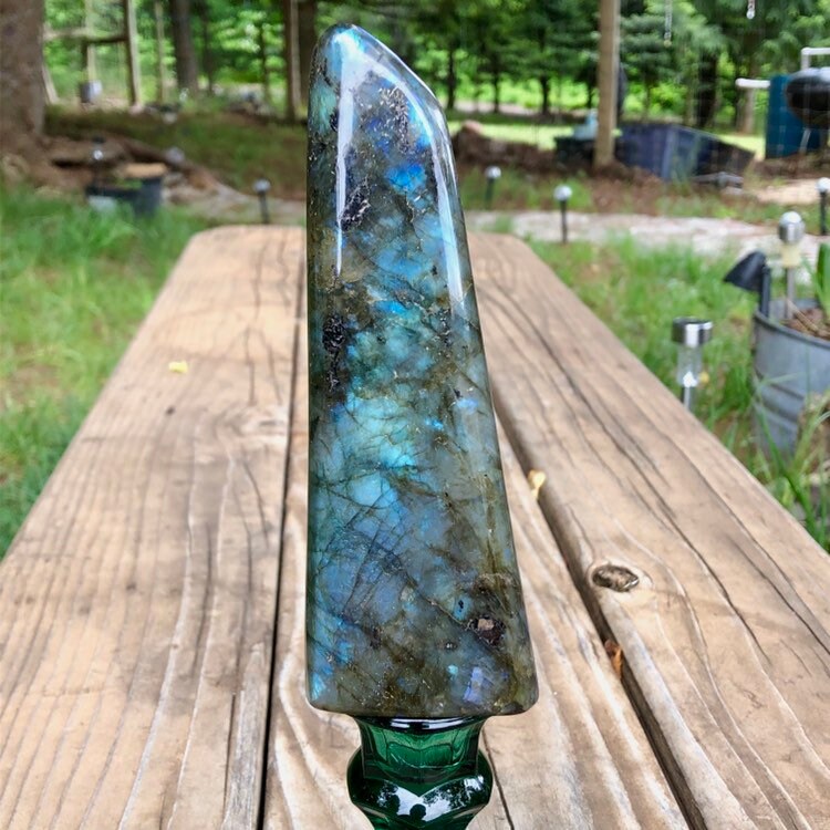 Blue Flash Labradorite Standing Freeform from Madagascar