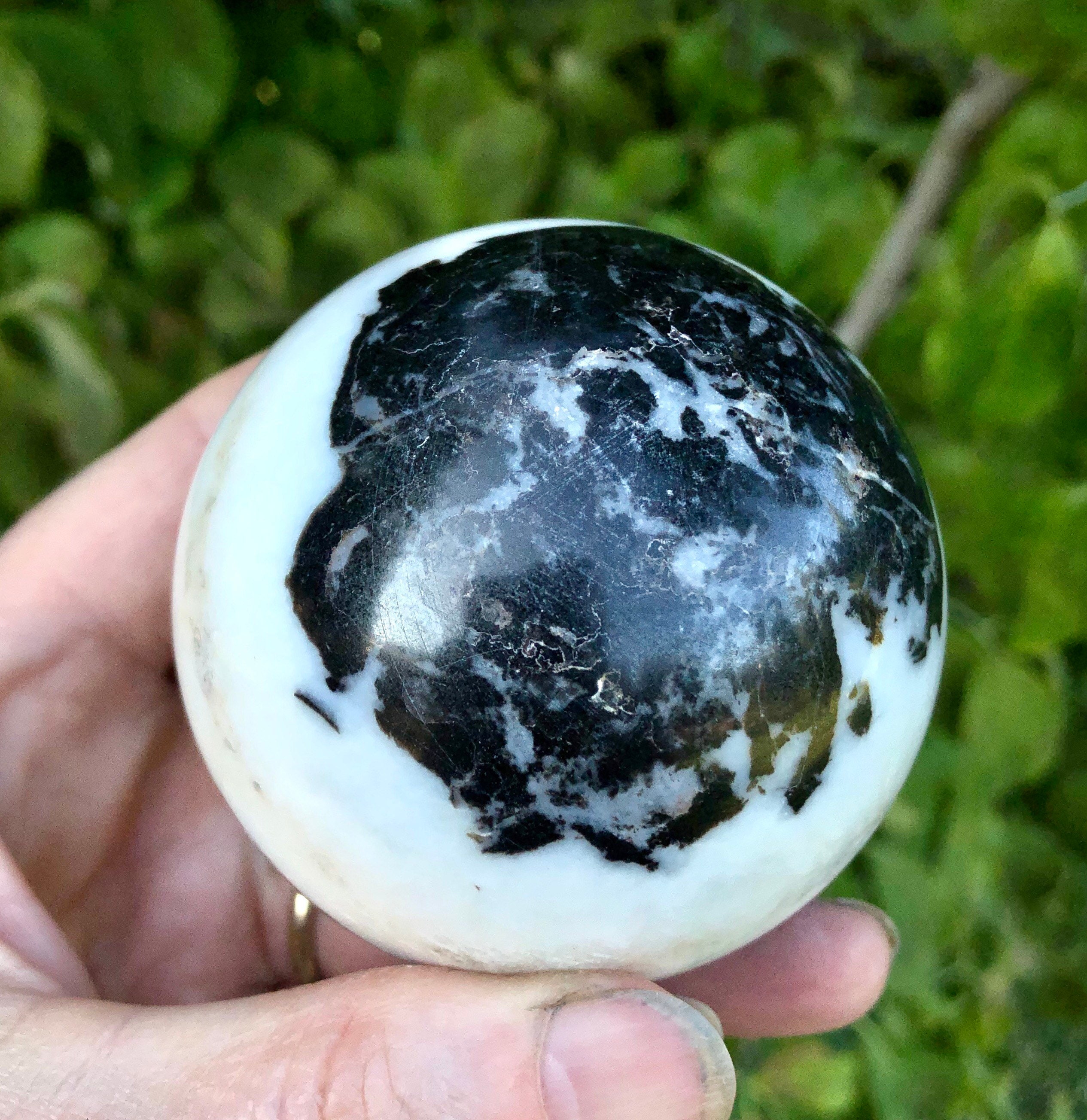 70mm Zebra Stone Sphere Ball Orb Mineral Display Specimen
