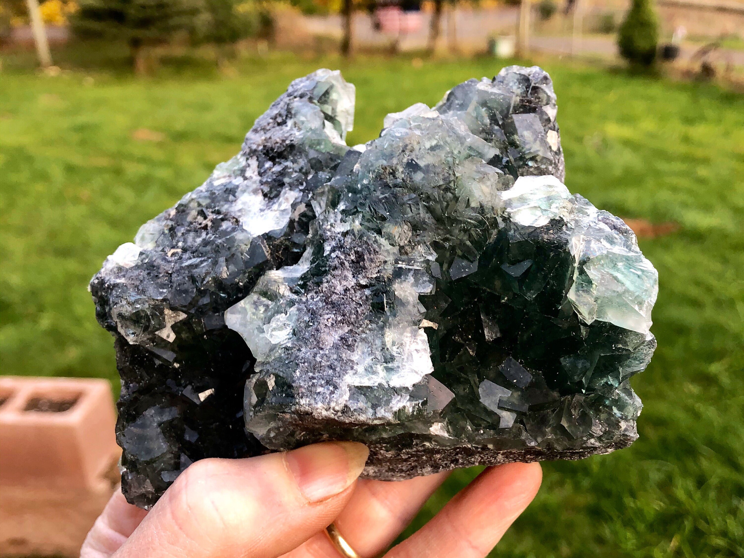 734g Transparent Green Trapezoidal and Cubic Fluorite Large Crystal ...