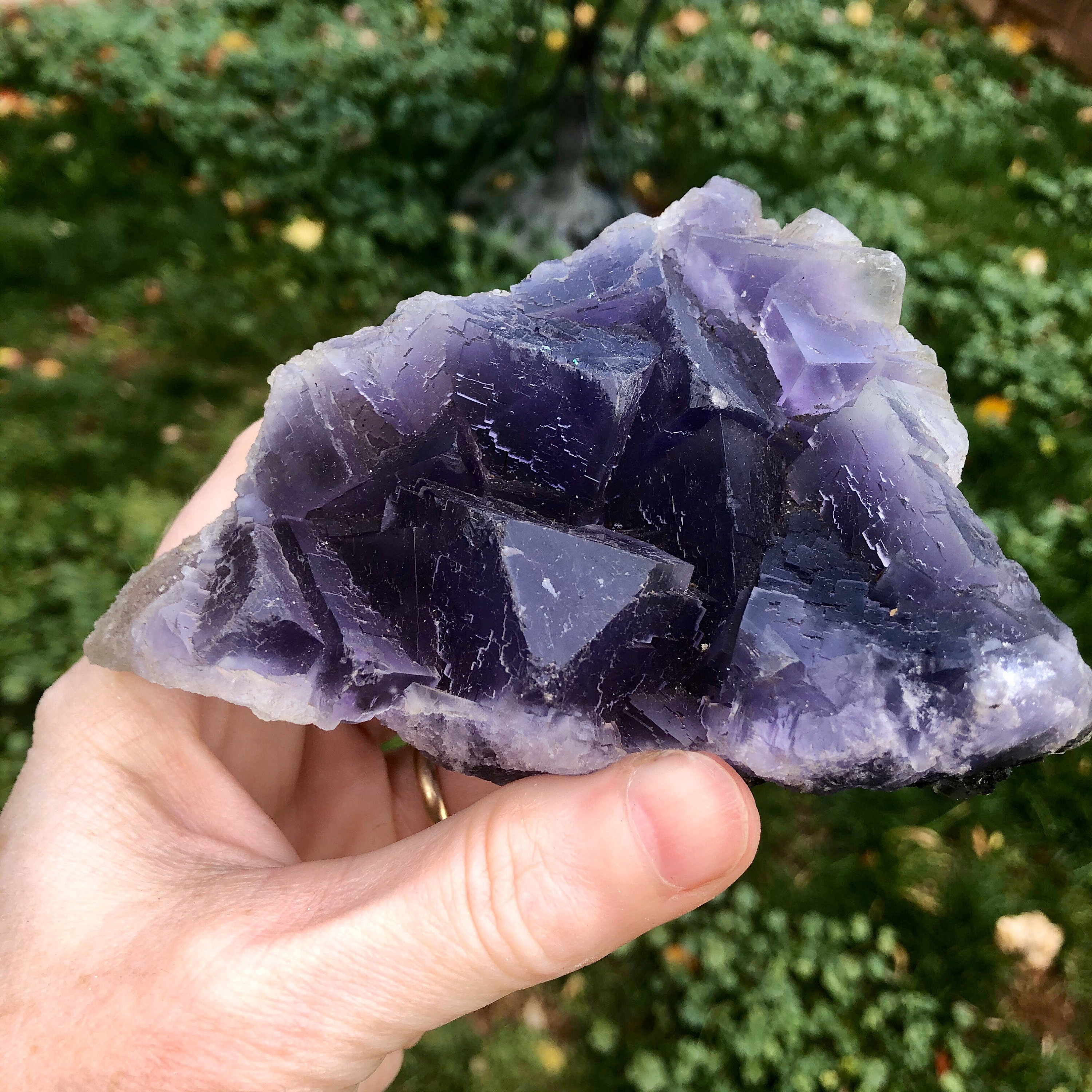 534g Cube Purple Fluorite Large Crystal Cluster Specimen