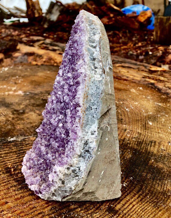 Tall Amethyst Geode Crystal Cluster Specimen