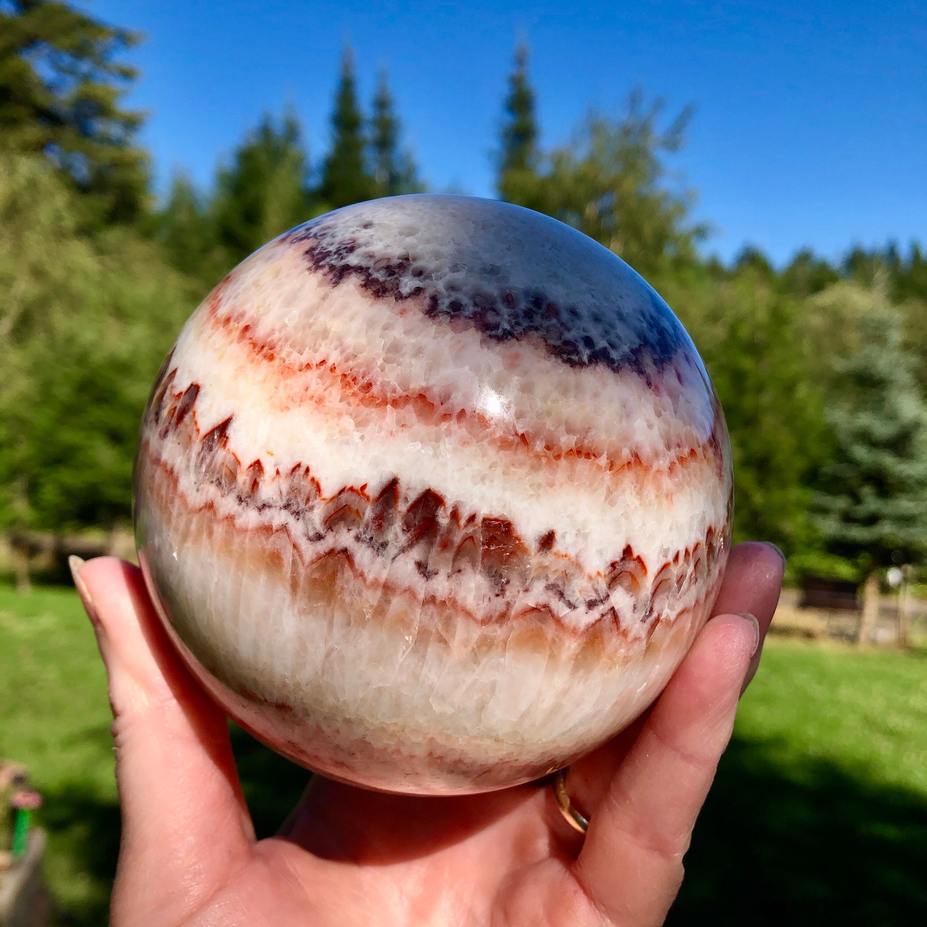 100mm Large Dali Rainbow Jasper aka Pork Stone Crystal Sphere