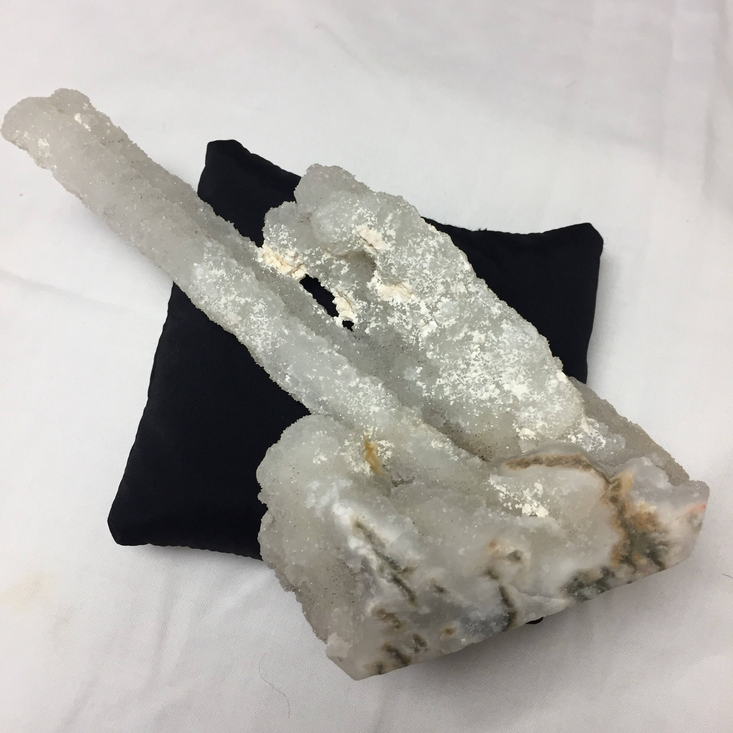 Large Quartz Stalactite specimem with Druzy crystals