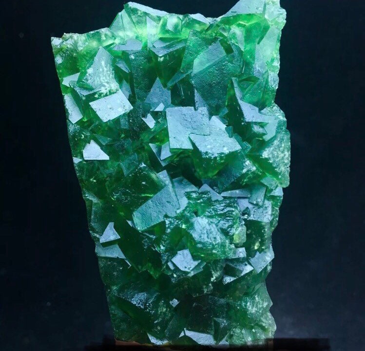 320g Green Fluorite Crystal Cluster Mineral Specimen