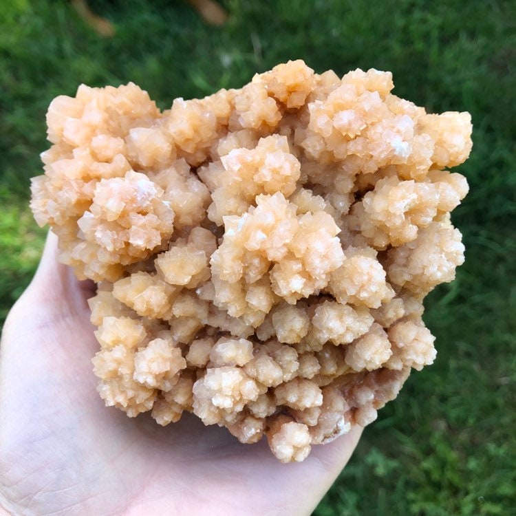 Large Orange Calcite Crystal Cluster Specimen