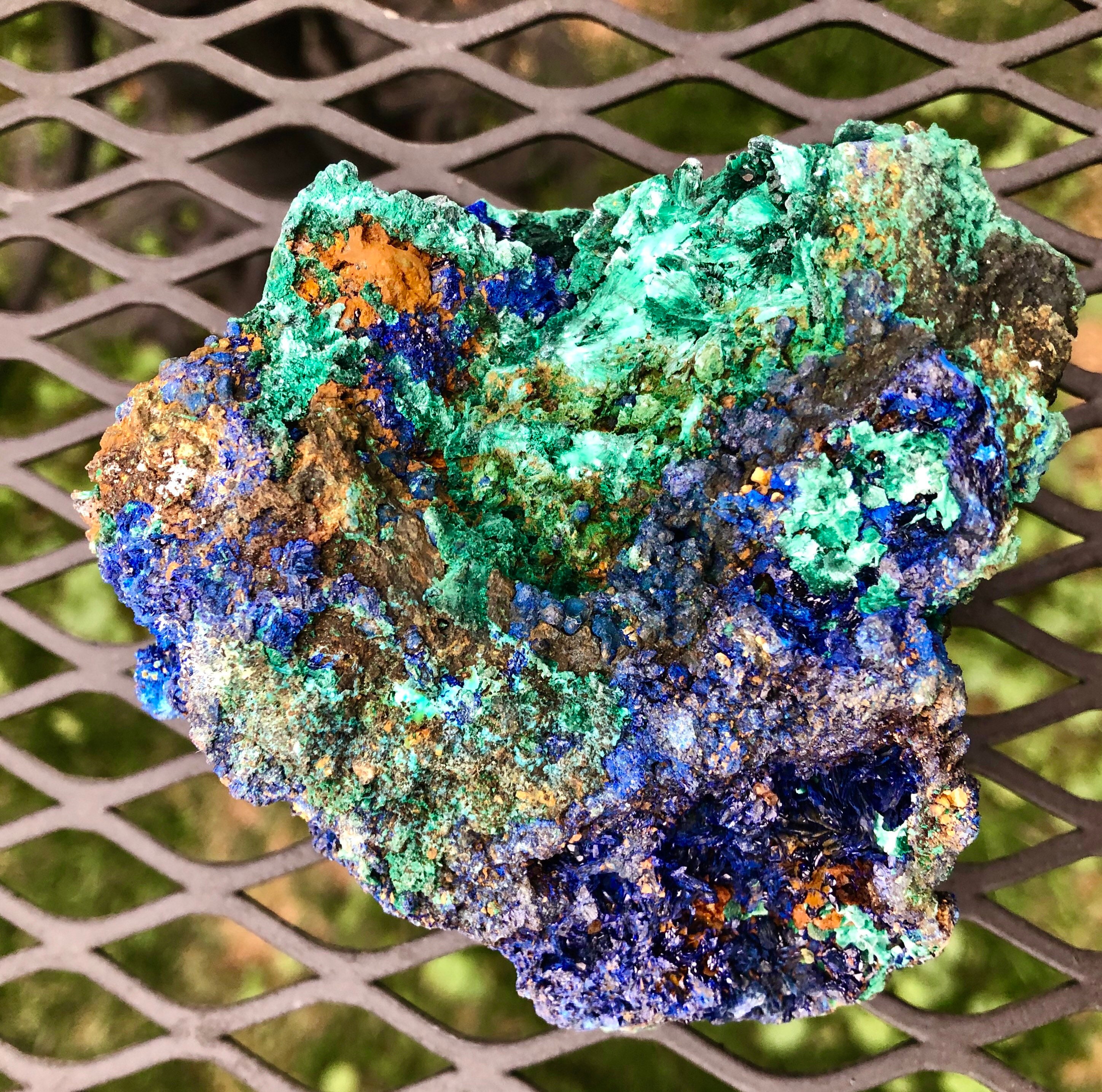 322g Azurite And Malachite Druzy Crystal Cluster Mineral Display Specimen