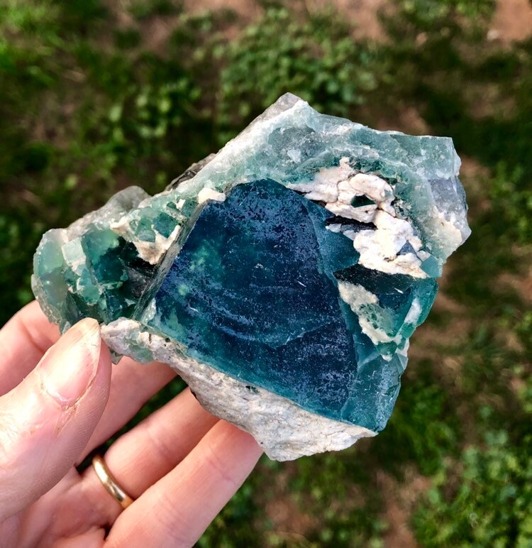 370g Green Fluorite Crystal Cluster Mineral Specimen with big cubic ...