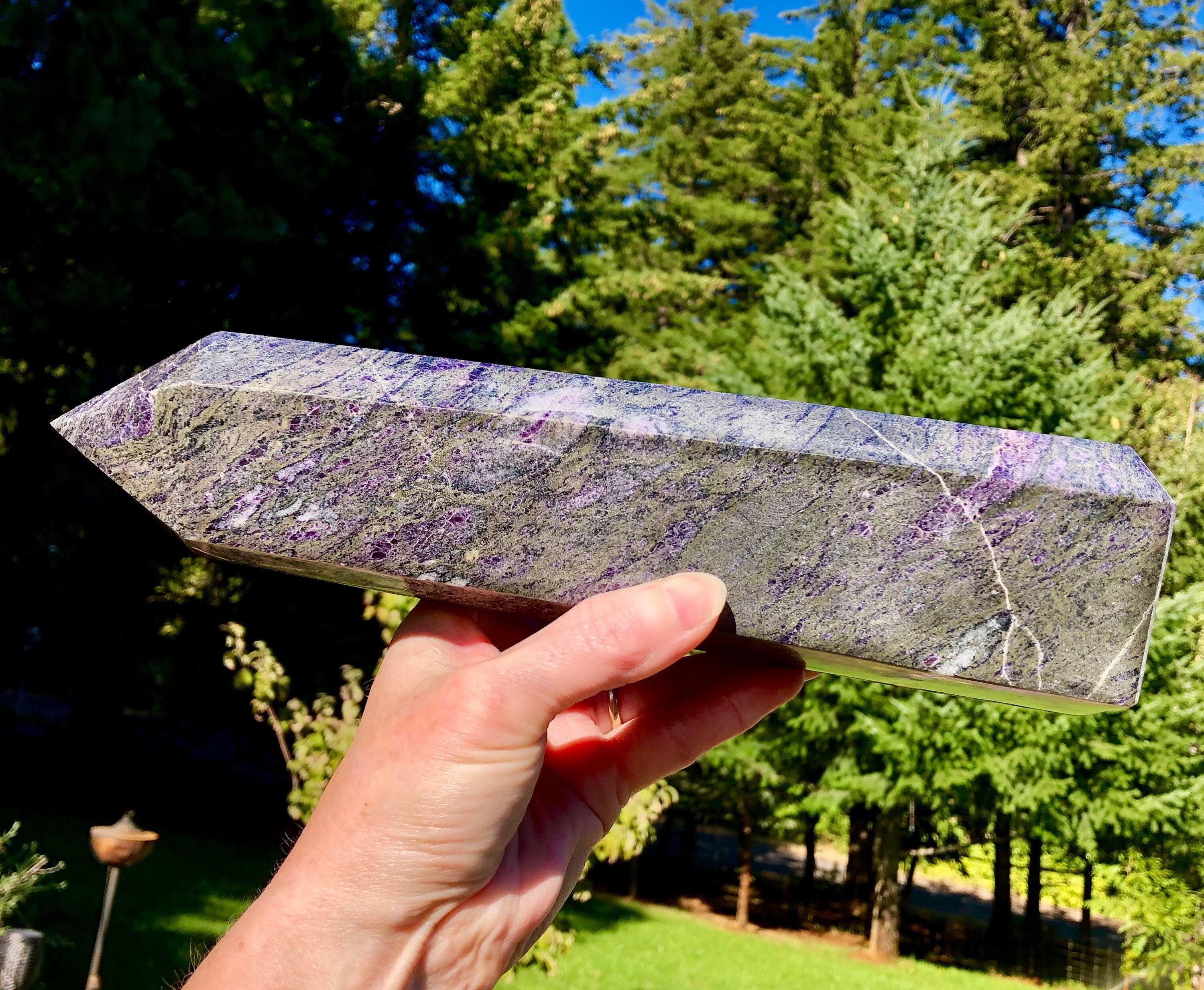2618g Large Purple Dragon Shard Charoite Obelisk Pillar Tower Point ...