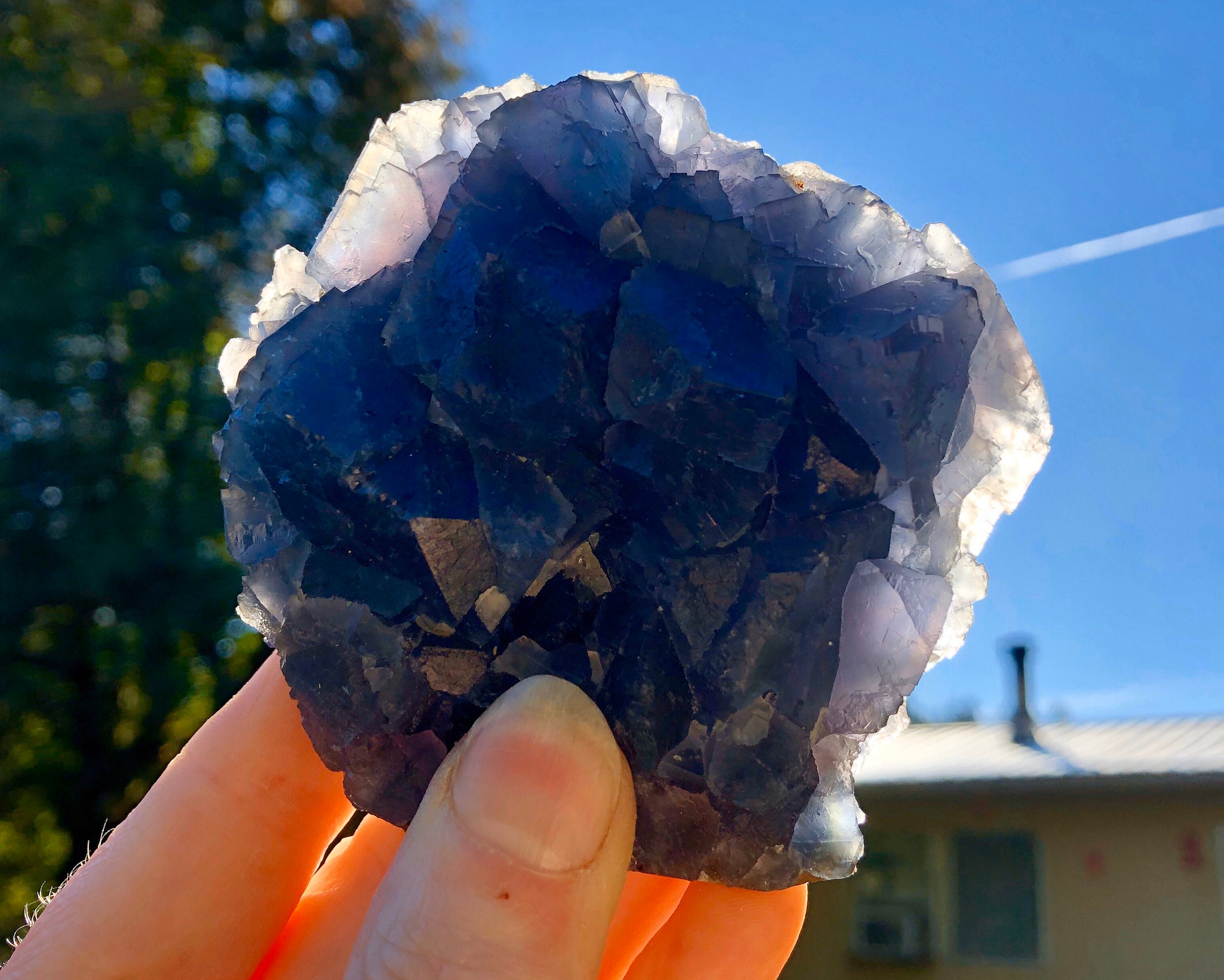 348g Blue Cubic Tetrahedron Fluorite Crystal Cluster Mineral Specimen ...