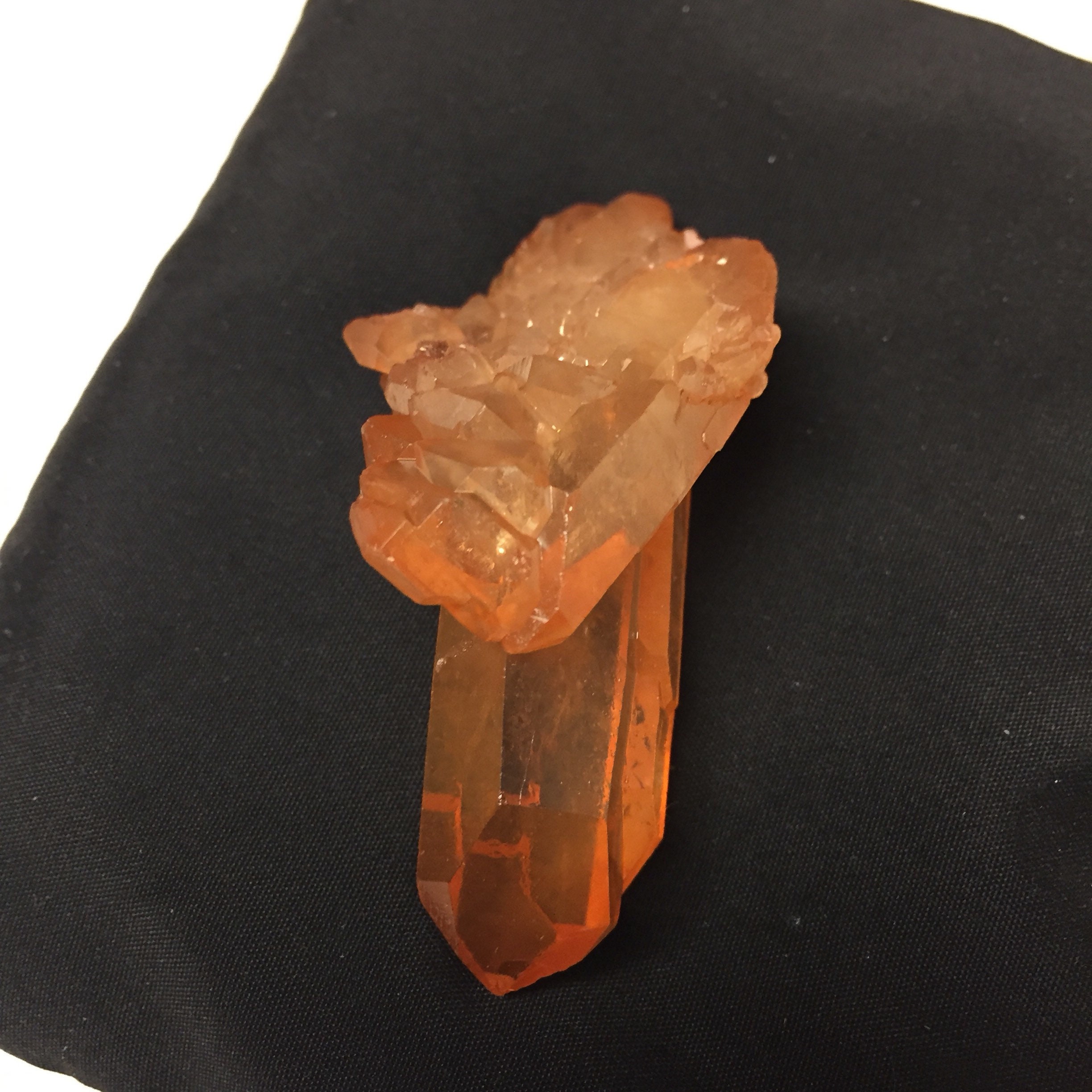 Tangerine Quartz crystal cluster all natural and very pretty