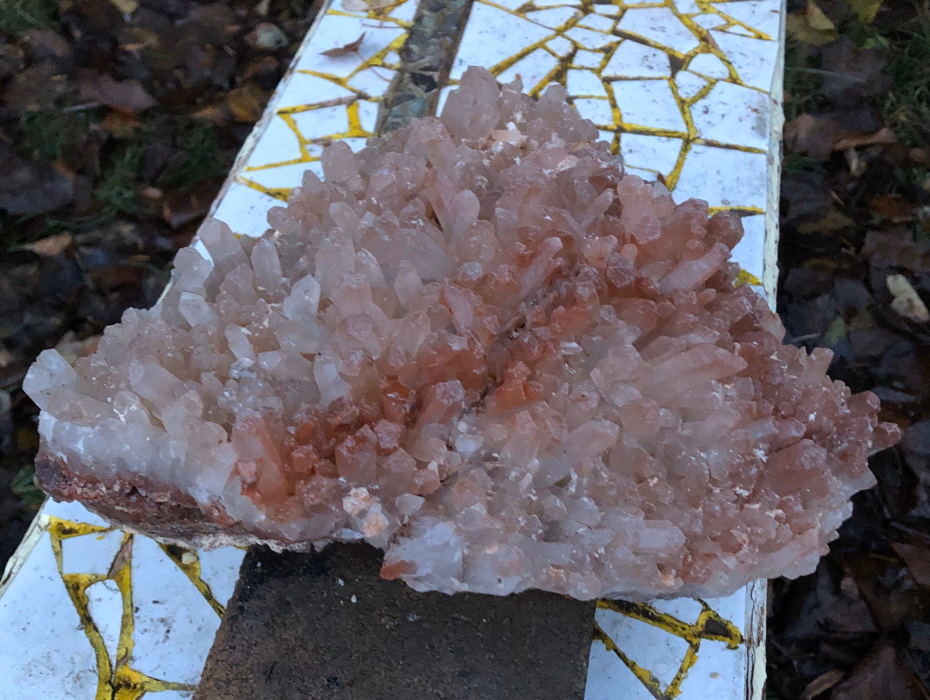 2758g XL Quartz Crystal Cluster Plate Display Specimen