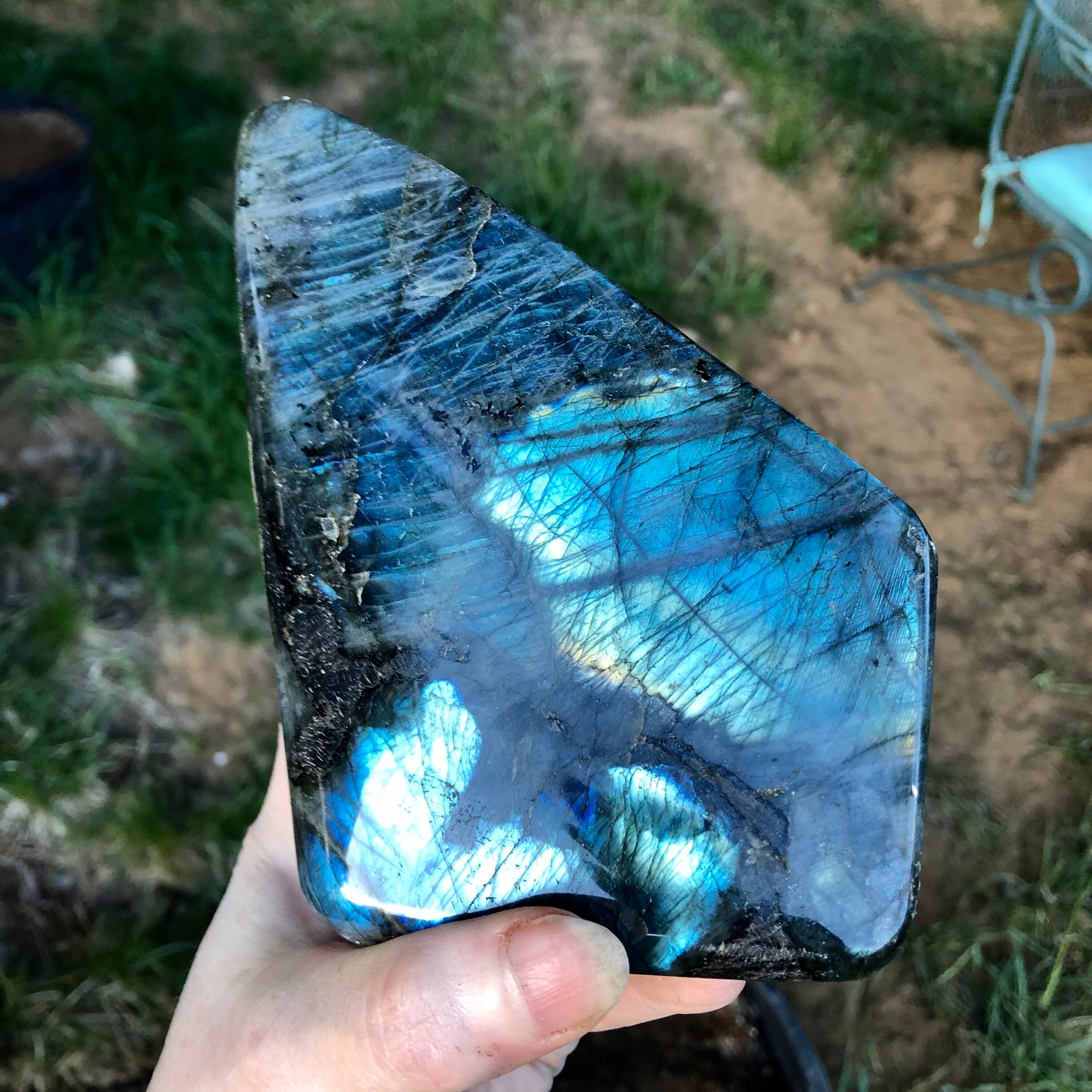 1520g Large Labradorite Spectralite Standing Freeform Mineral Display ...