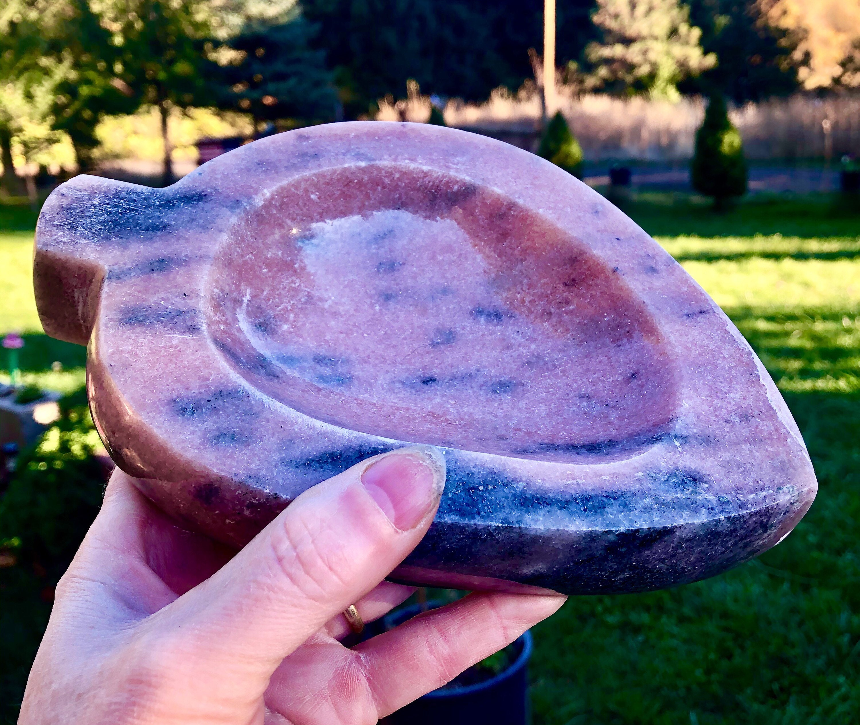 Sunstone Quartz Leaf Dish Bowl For Home Decor And Crystal Collecting