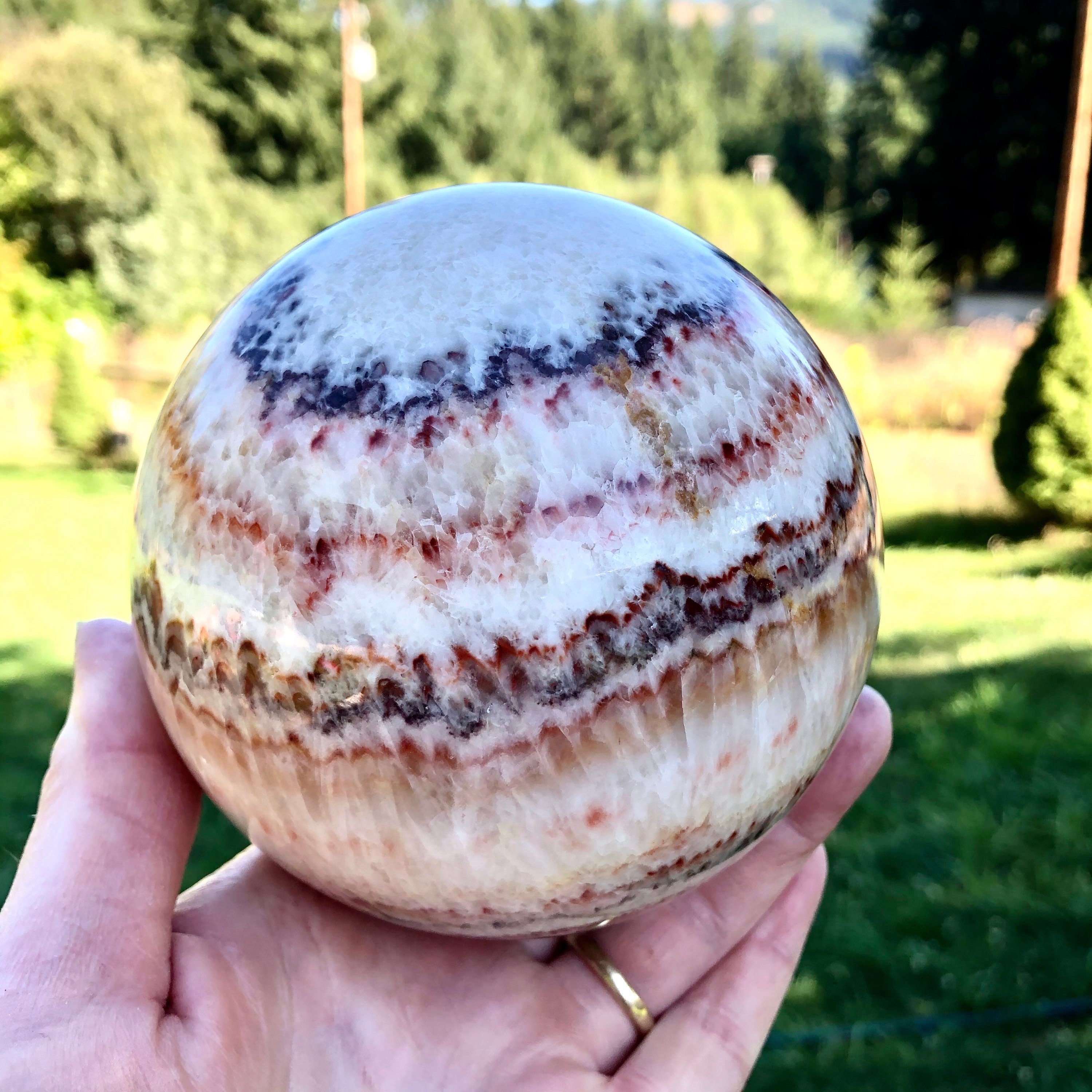 100mm Large Dali Rainbow Jasper aka Pork Stone Crystal Sphere