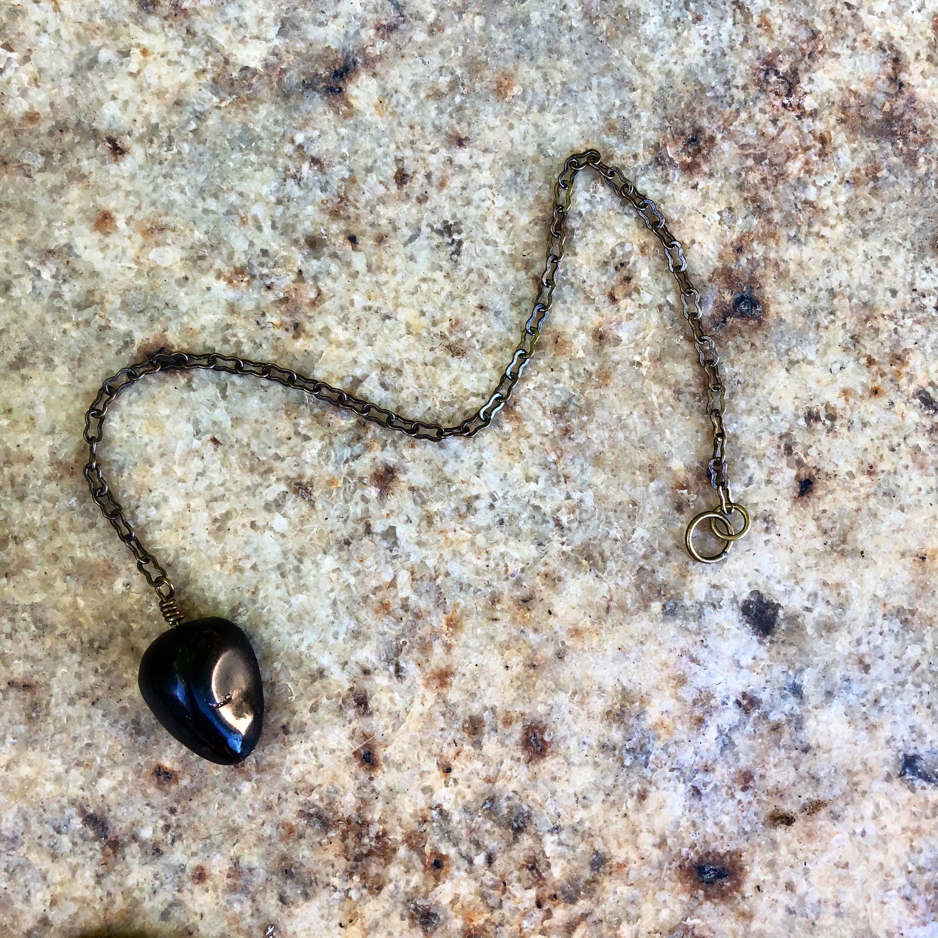Pendulum with Shungite and Brass Chain for Divine Guidance and Reiki ...