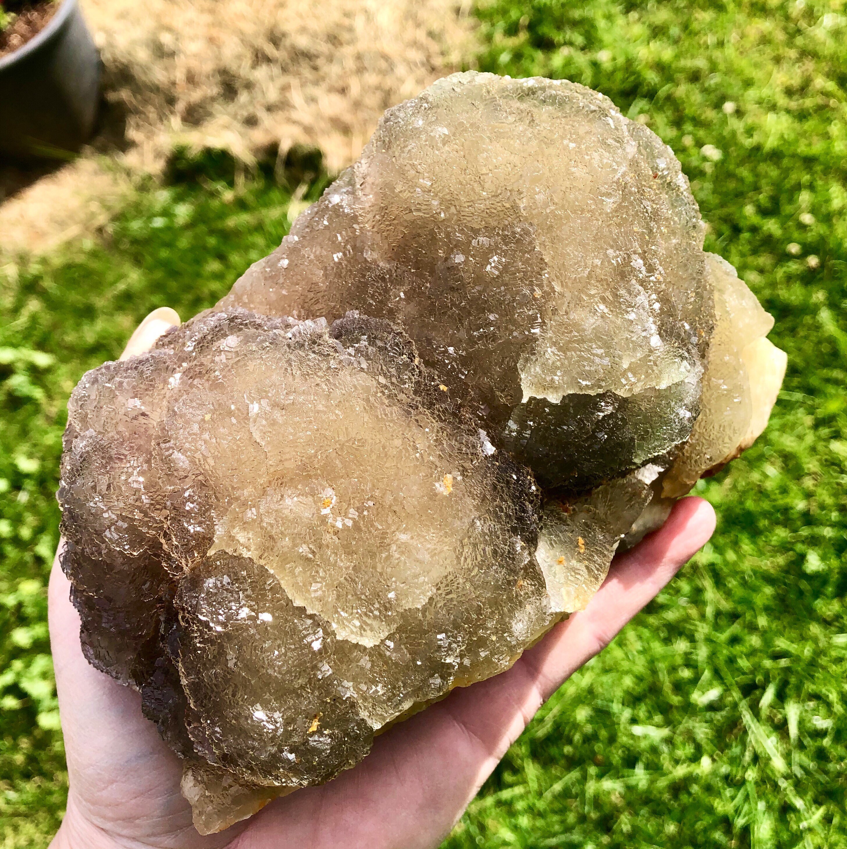 3.37 lbs Large Light Green Yellow Botryoidal Ladder Fluorite Crystal ...