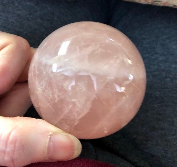 62mm Rose Quartz Pink Stone Sphere
