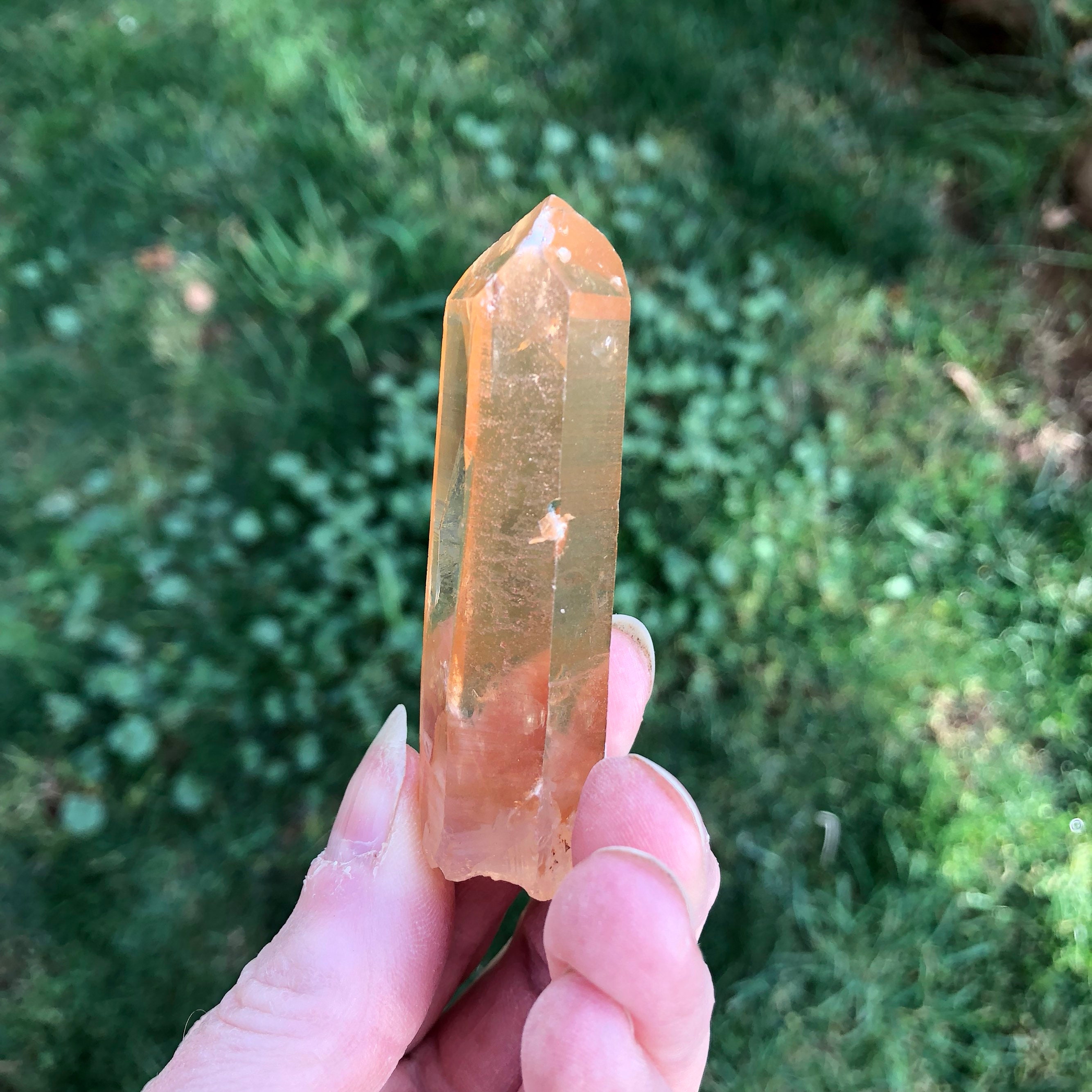 Tangerine or Tangerose Quartz Crystal Point