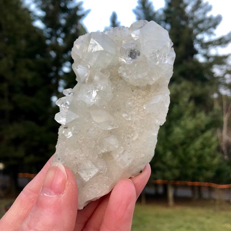 Apophyllite Crystal Cluster with sparkly Clear Apophyllite Crystals