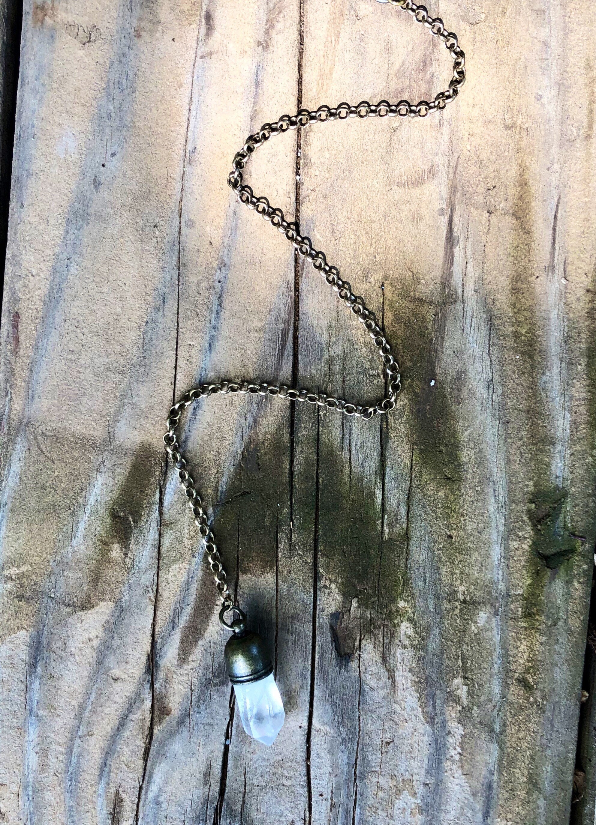 Quartz Pendulum On Brass Chain For Divine Guidance And Reiki Healing ...
