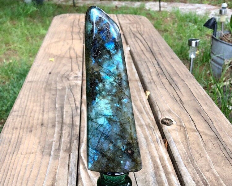 Blue Flash Labradorite Standing Freeform from Madagascar
